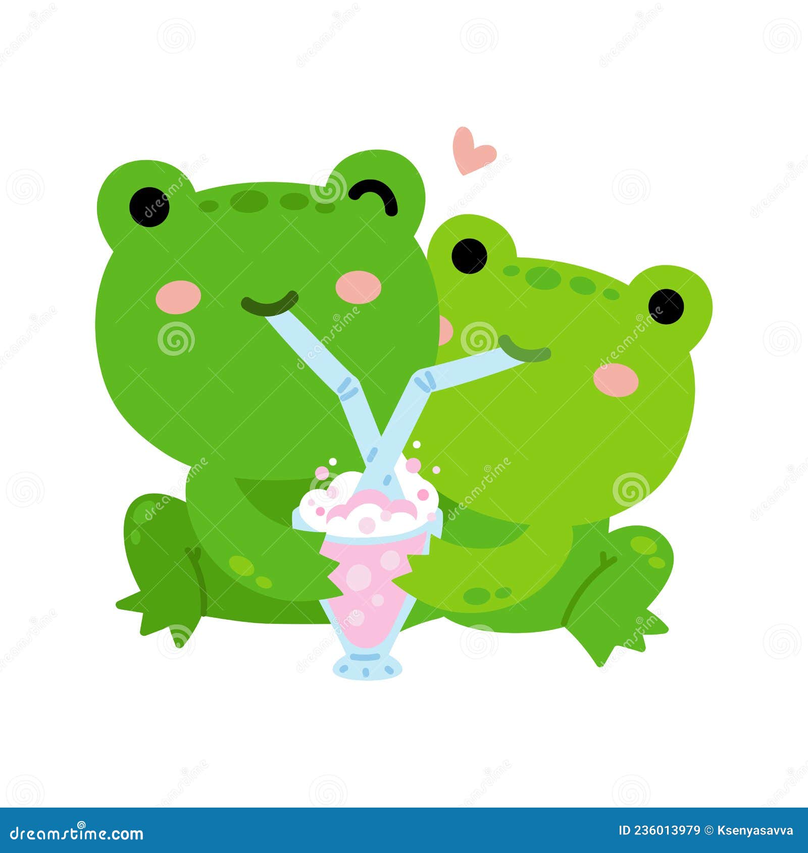 Cartoon Vector Illustration, Cartoon Cute Characters Two Frogs and ...