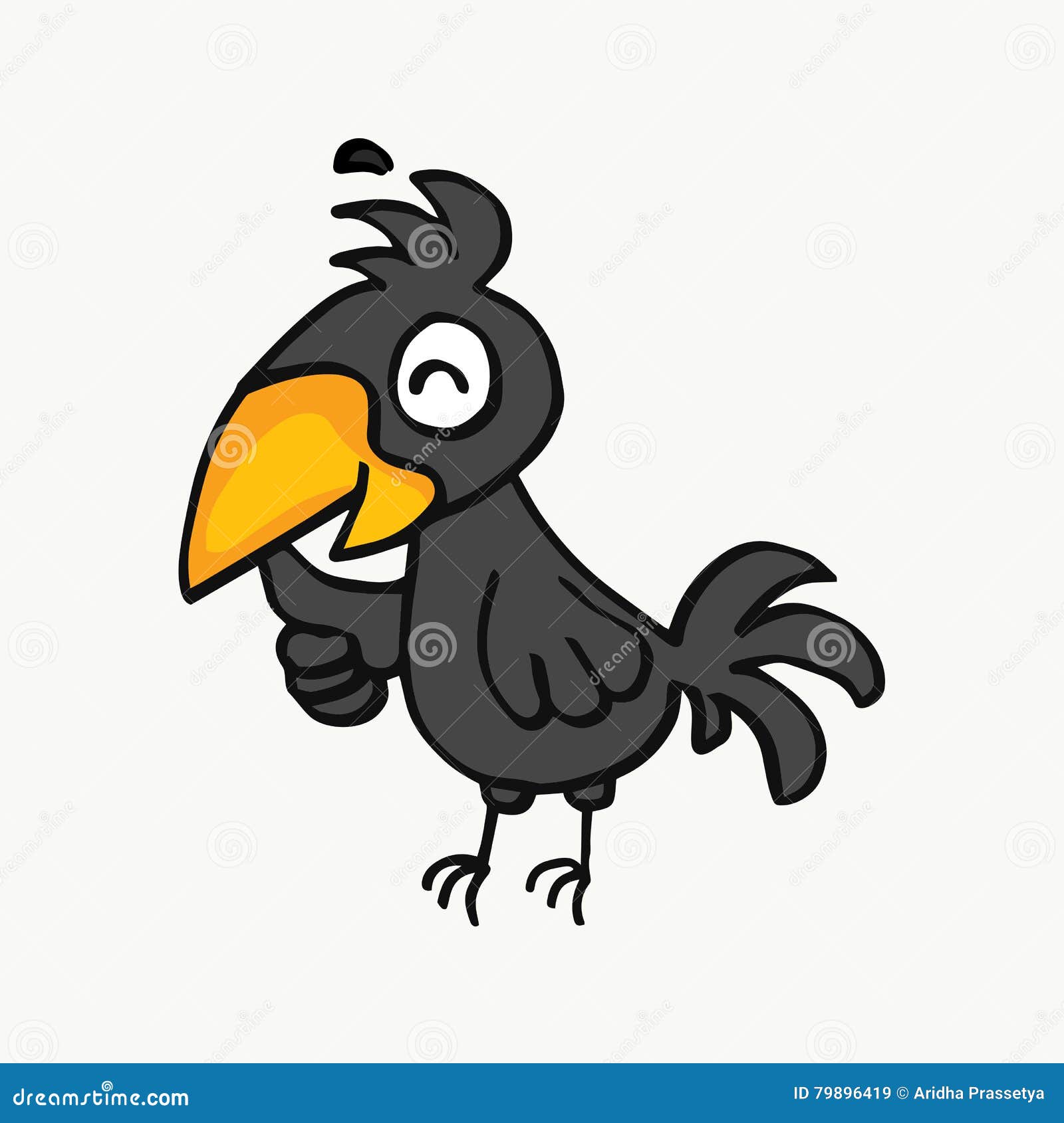 Cartoon Vector Illustration of Cute Crow Stock Vector - Illustration of ...