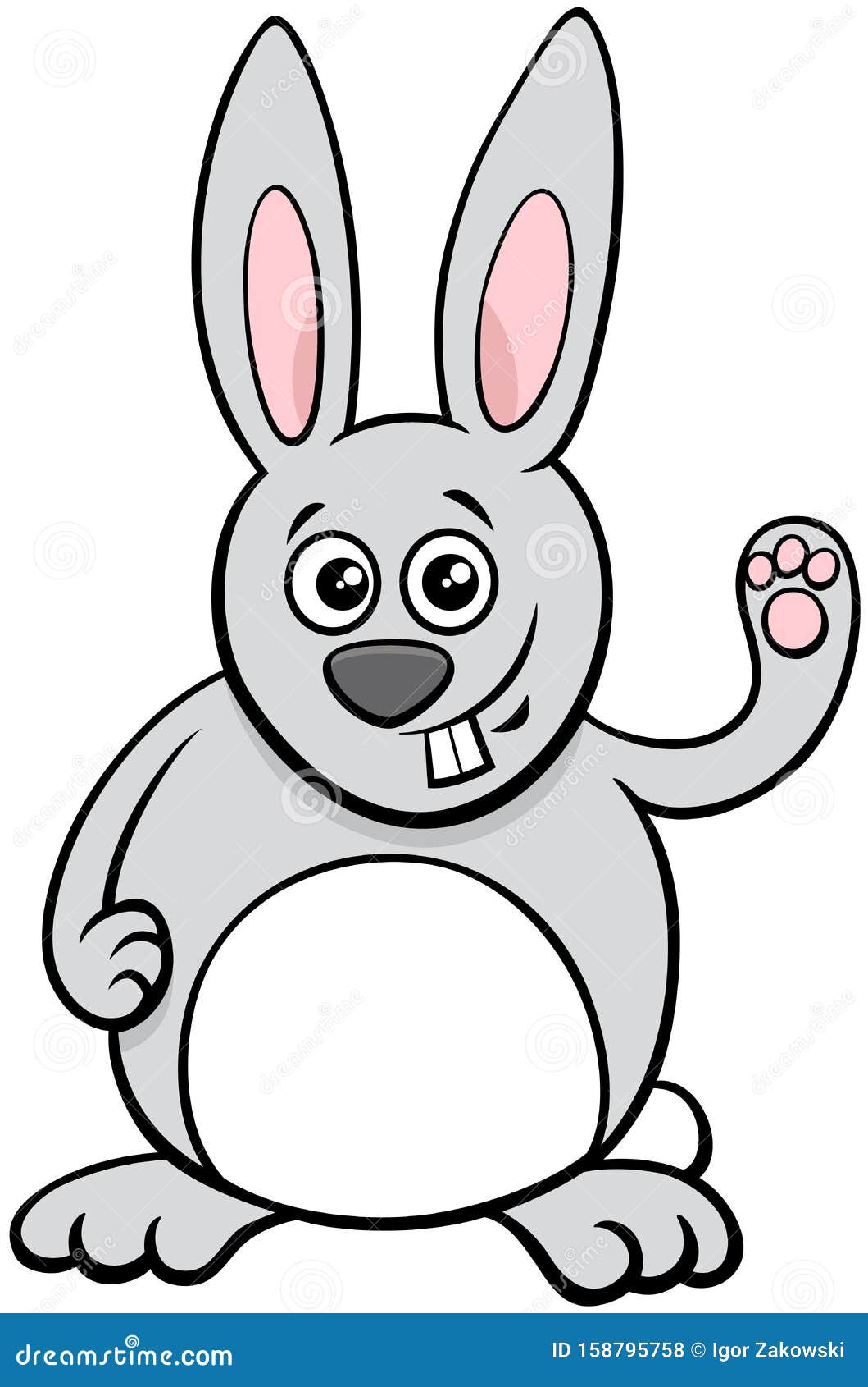 Funny Rabbit Cartoon Animal Character Stock Vector - Illustration of ...