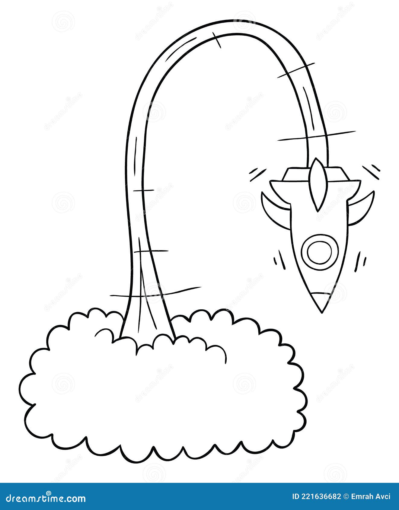 Cartoon Vector Illustration of Failed Rocket, Flying and Falling ...