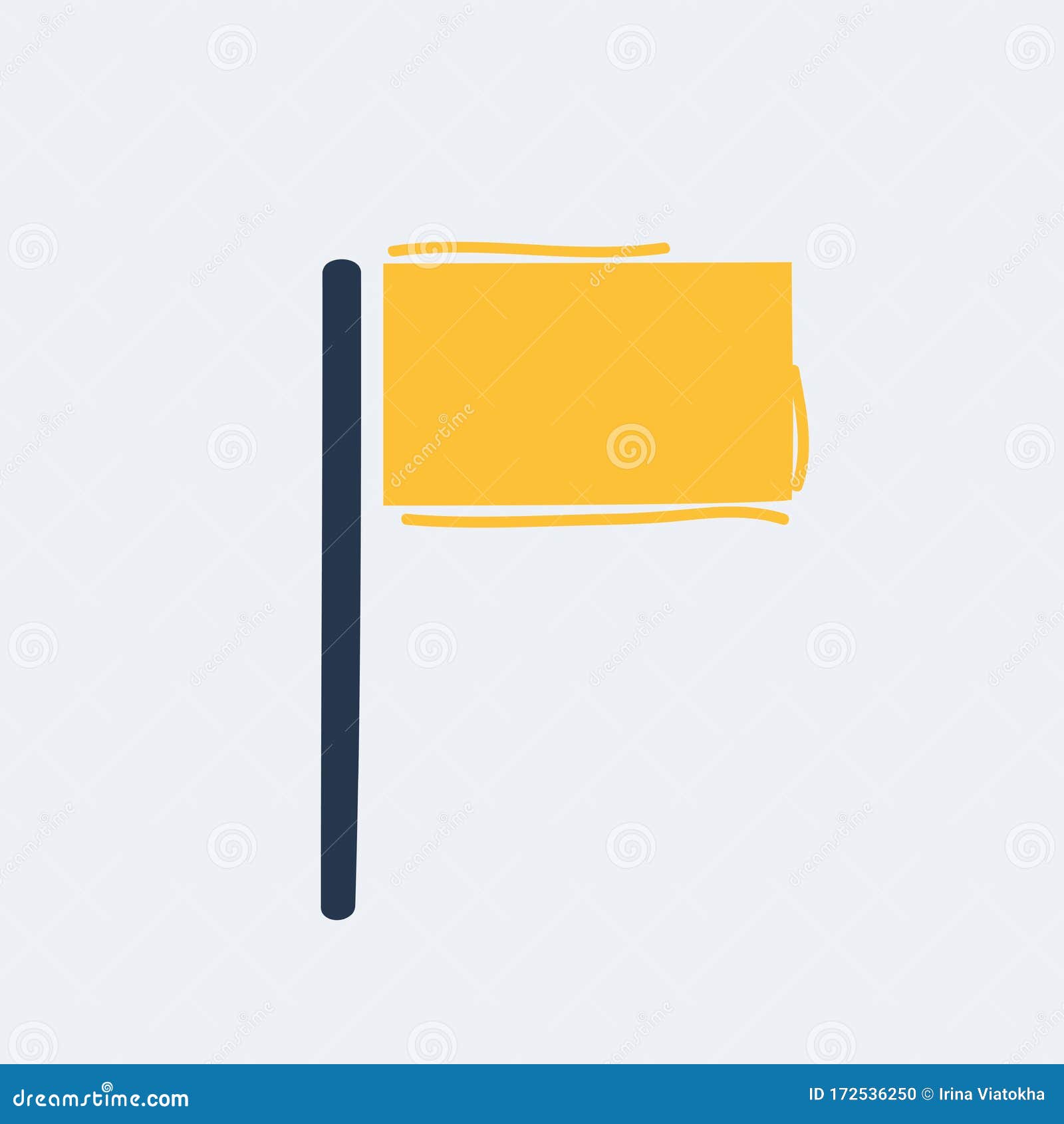 Cartoon Vector Illustration of Flag Yellow Icon Stock Vector ...