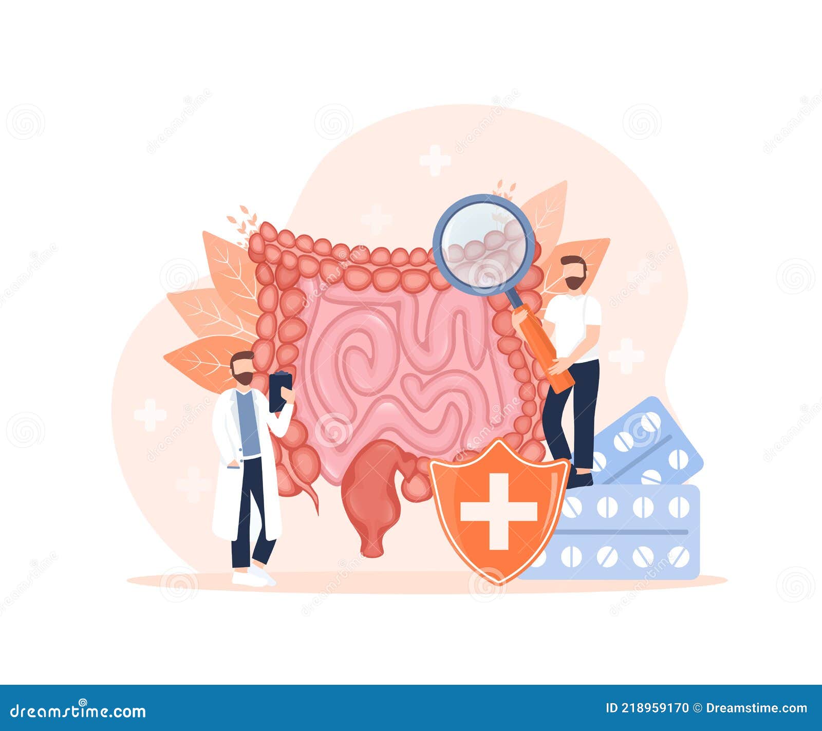 Cartoon Vector Illustration. Flat Vector Illustration with Intestines ...