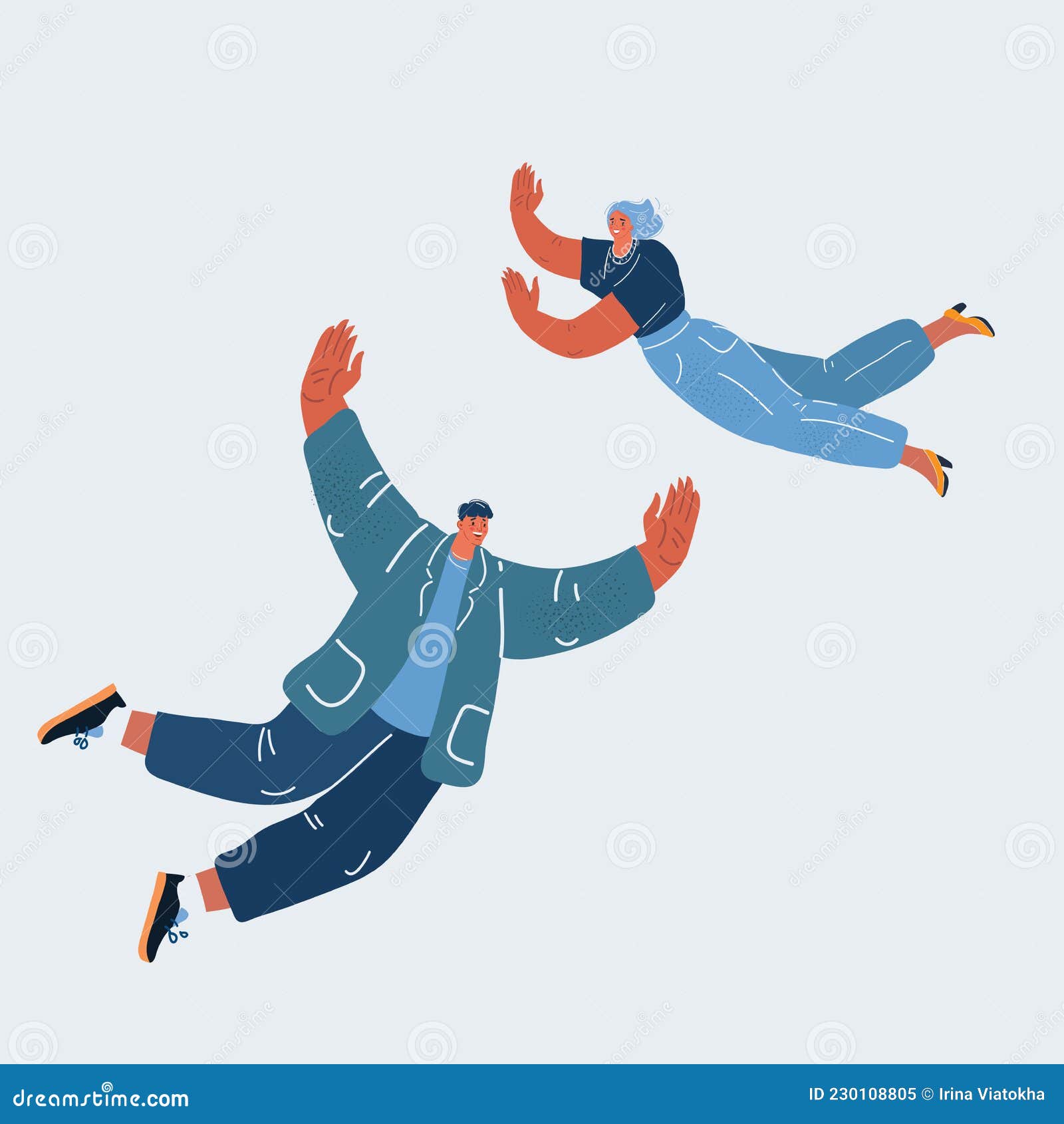 Vector Illustration of Flying People Stock Vector - Illustration of ...