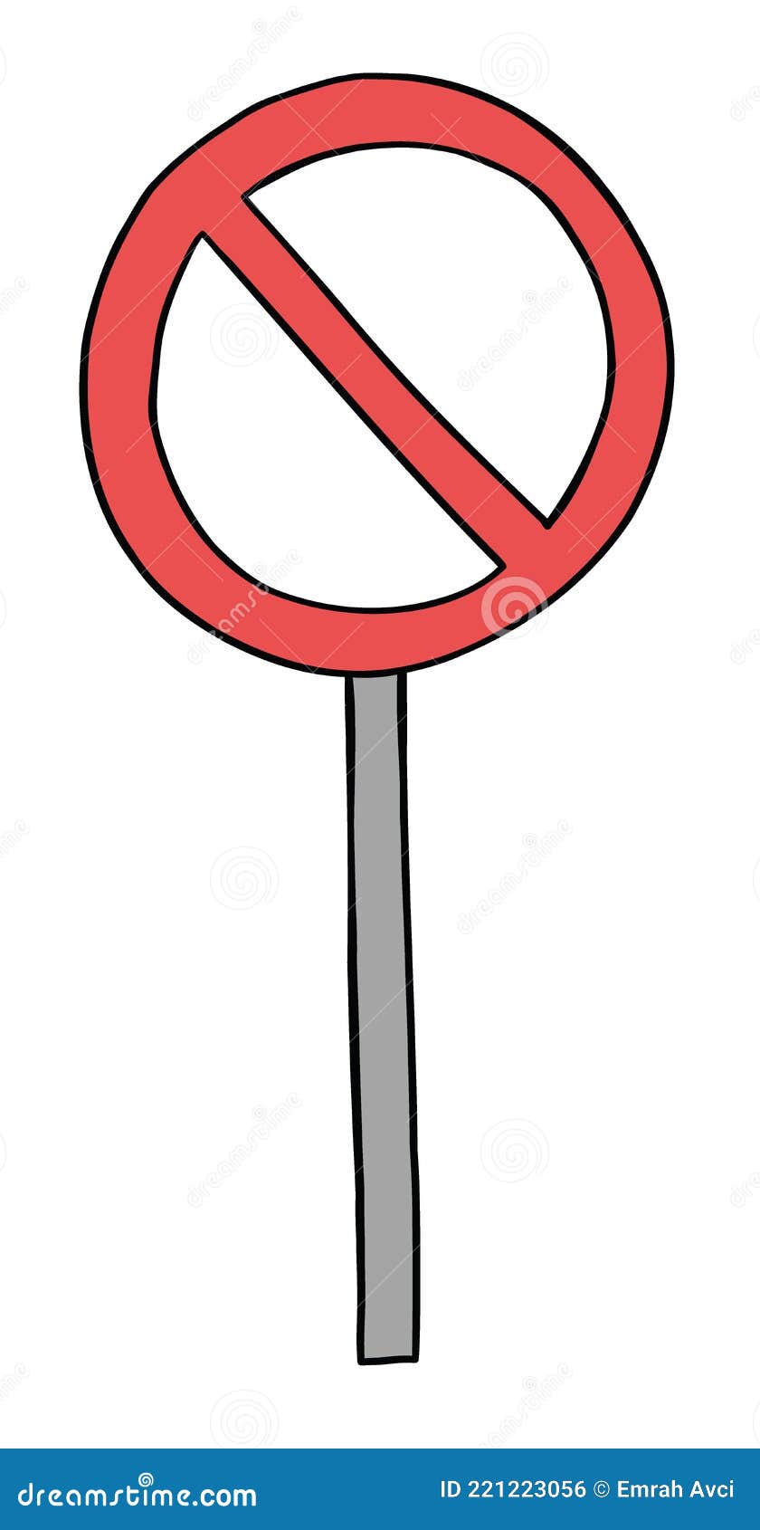 Cartoon Vector Illustration of Forbidden Sign Stock Vector ...