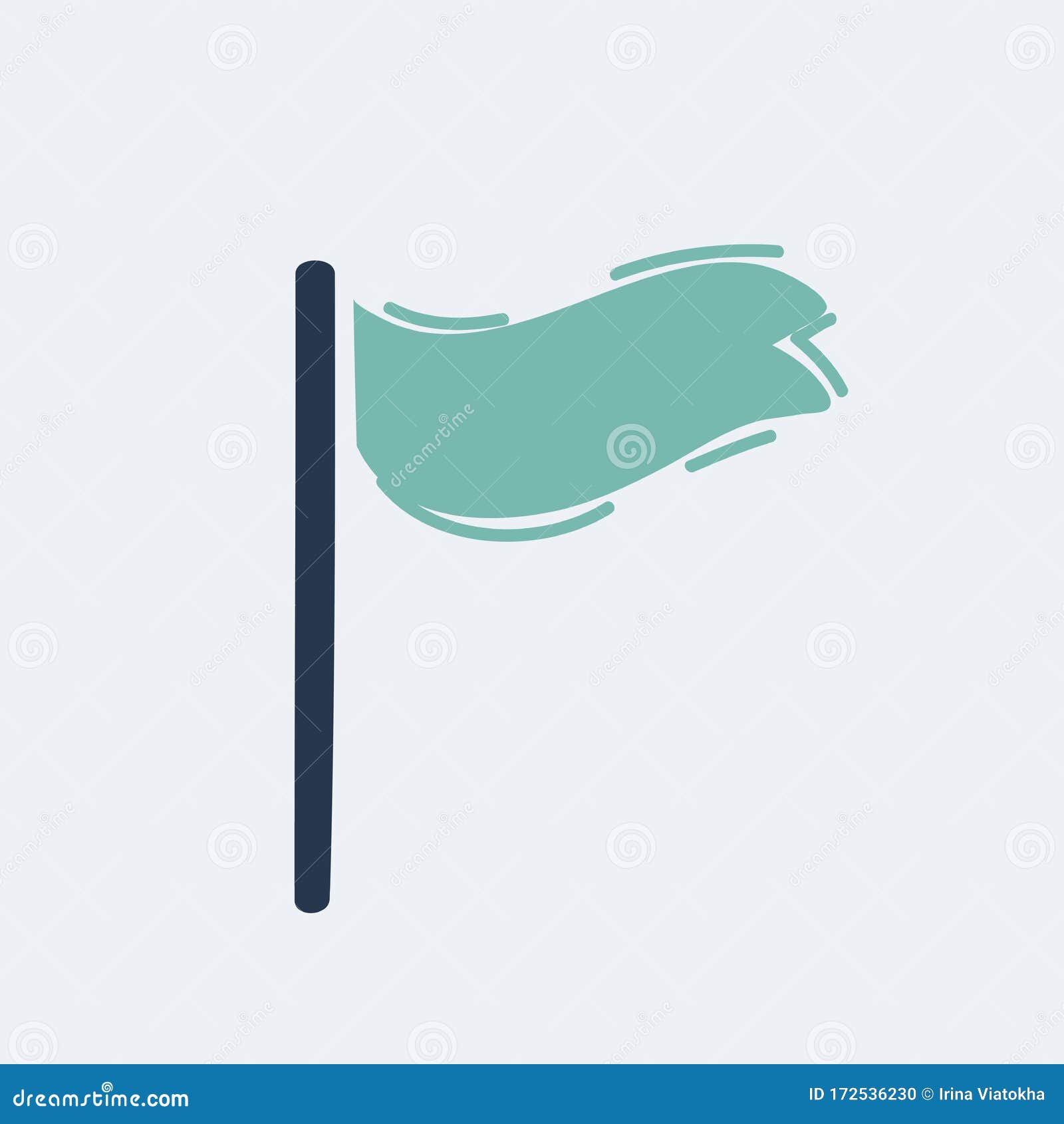 Cartoon Vector Illustration of Flag Icon on White. Stock Vector ...