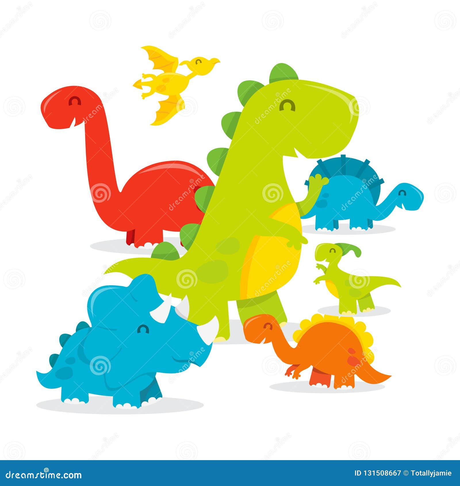 Happy Cartoon Dinosaur Family Stock Illustration - Illustration of ...