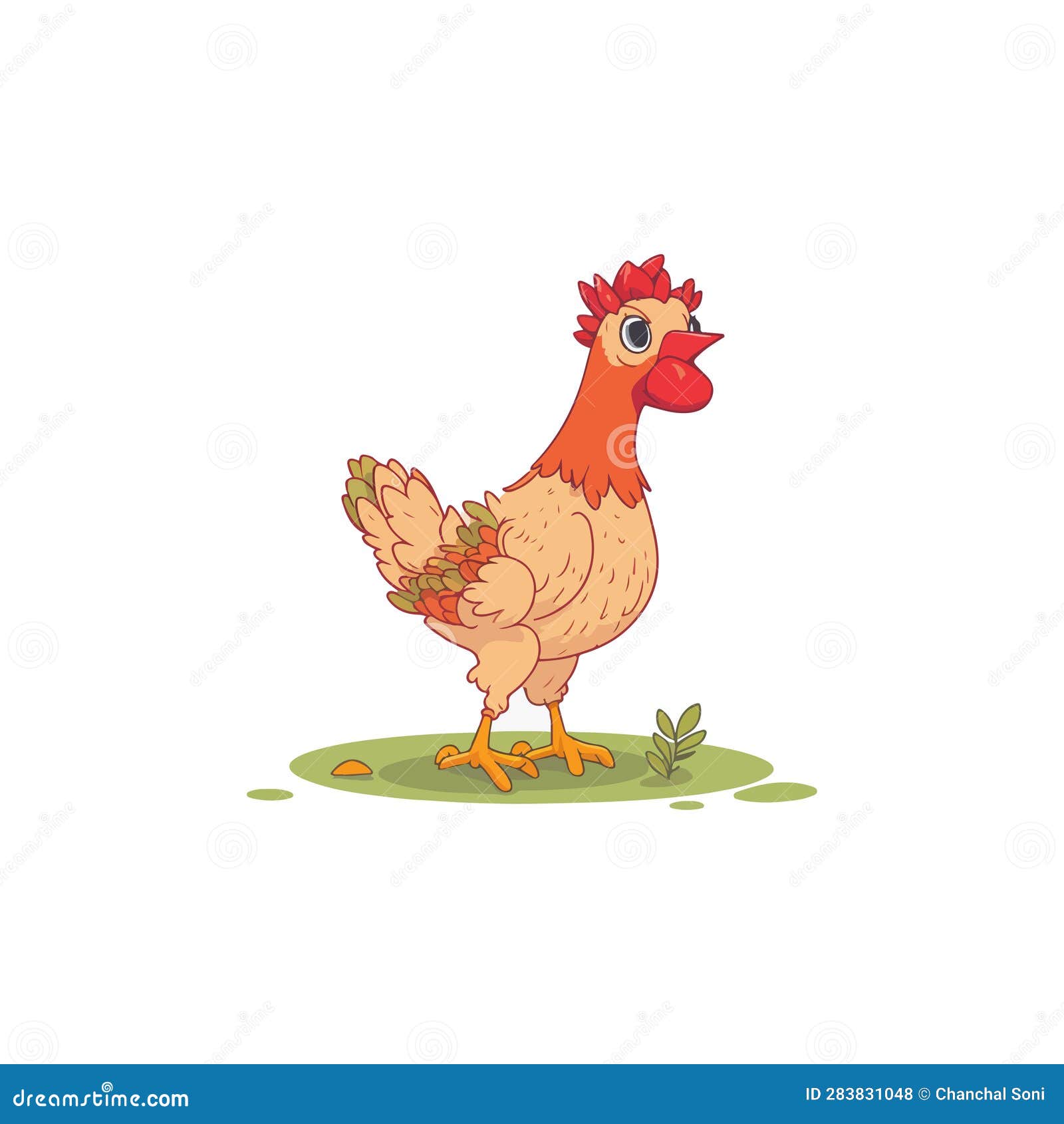 Cartoon Vector Illustration of Hen Stock Illustration - Illustration of ...