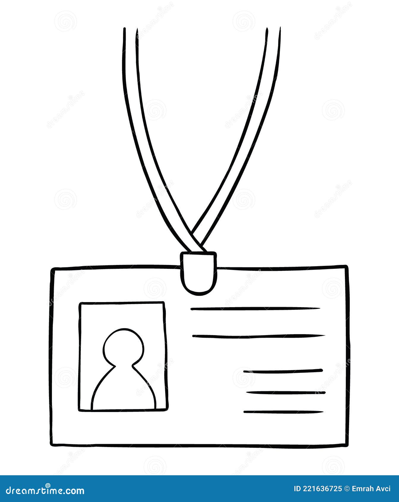 Cartoon Vector Illustration of Id Card Stock Vector - Illustration of ...