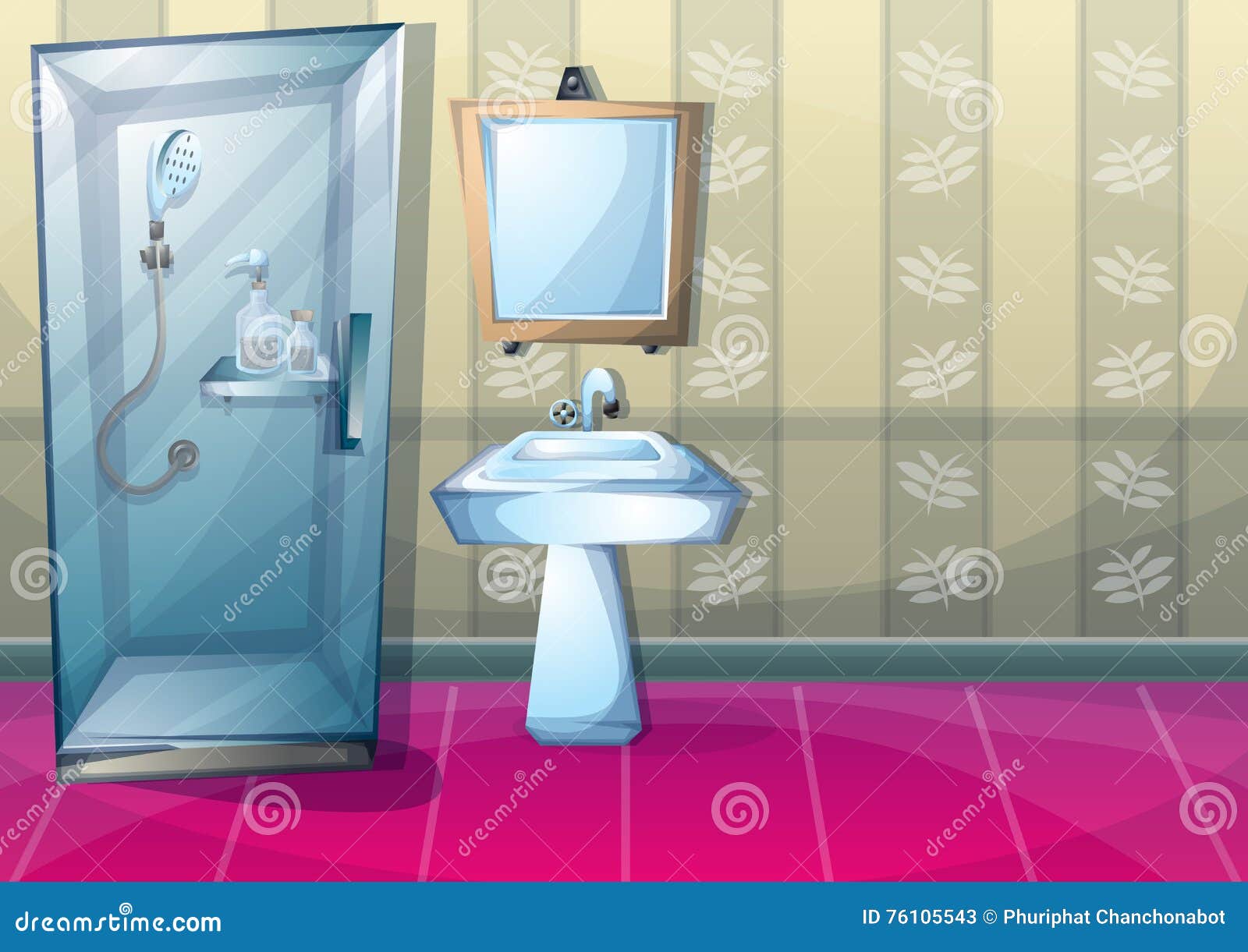 Cartoon Vector Illustration Interior Bathroom Stock Vector ...