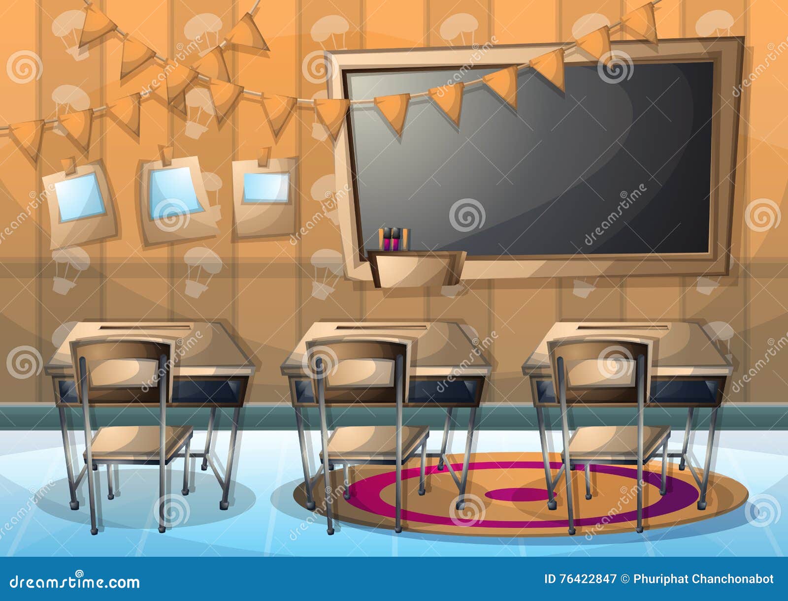 Cartoon Vector Illustration Interior Classroom with Separated Layers ...