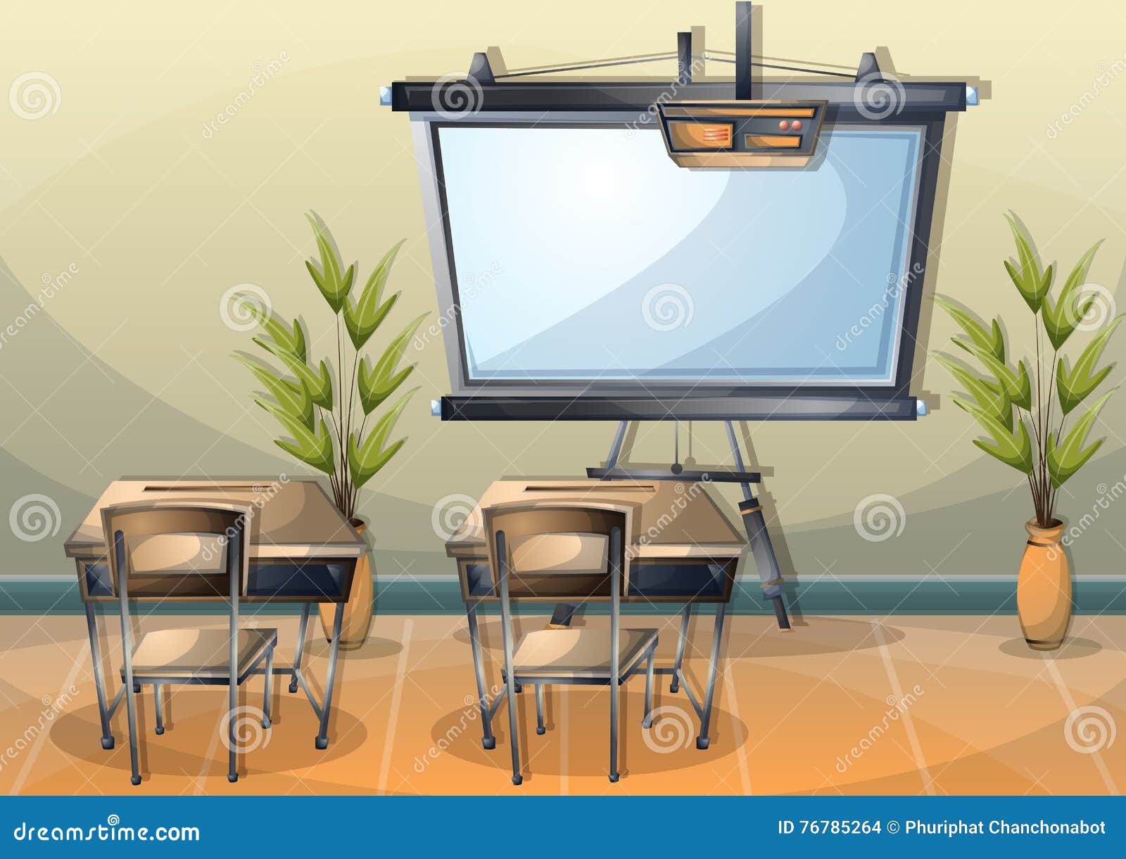 Cartoon Vector Illustration Interior Classroom with Separated Layers ...