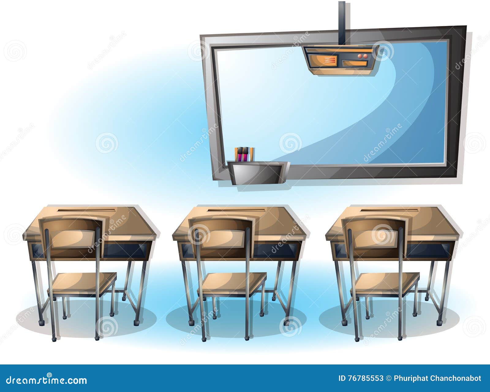 Cartoon Vector Illustration Interior Classroom with Separated Layers ...