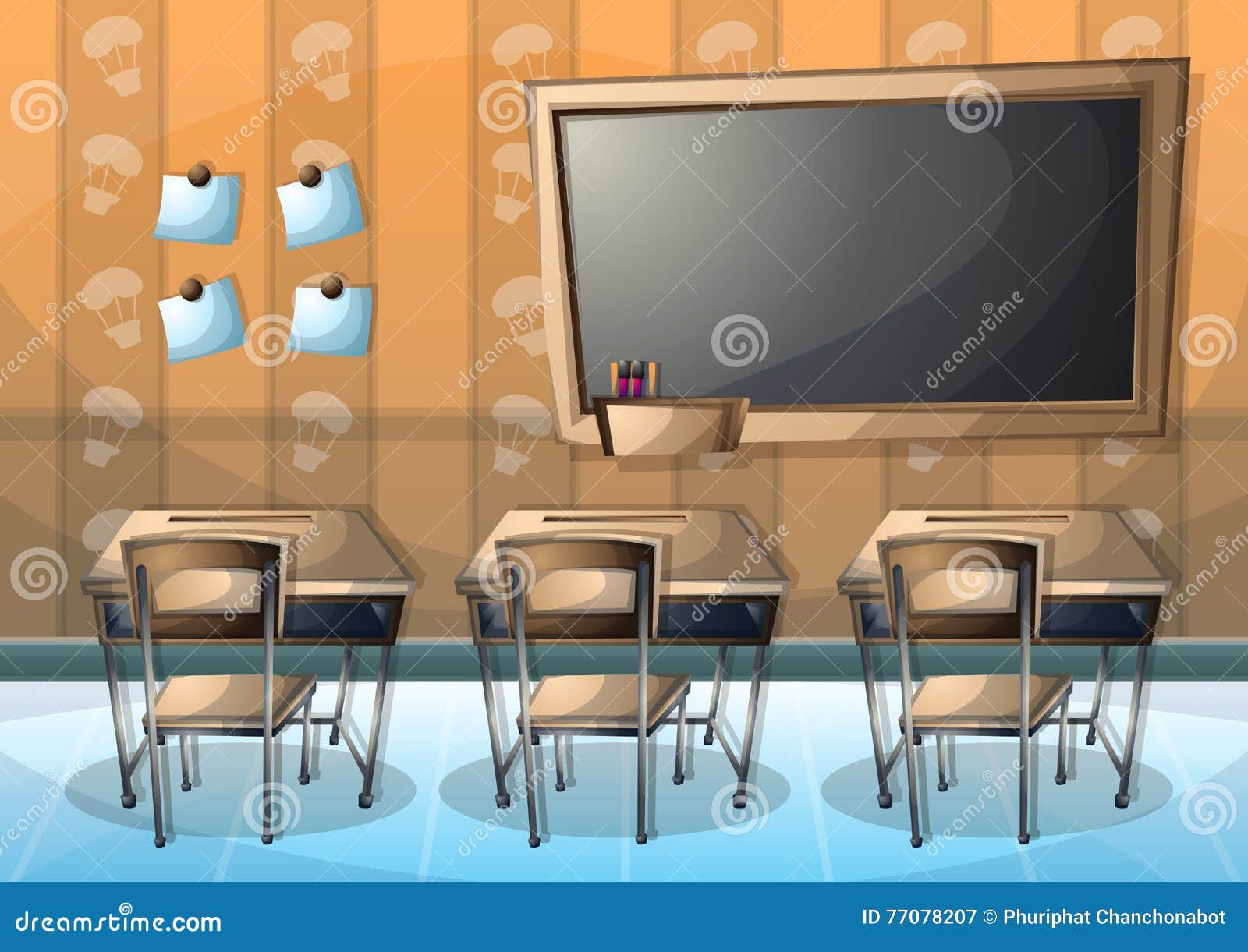 Cartoon Vector Illustration Interior Classroom with Separated Layers ...