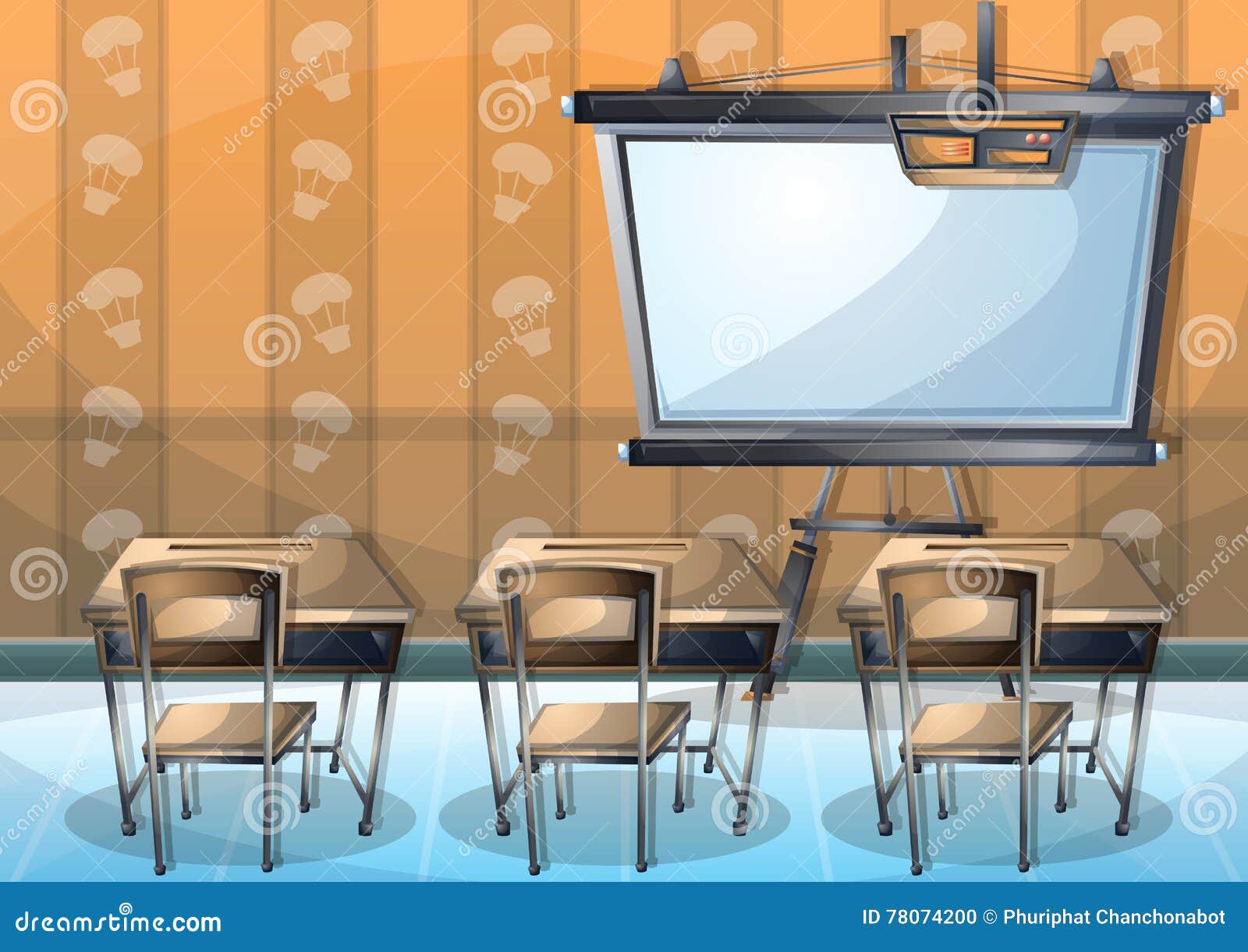 Cartoon Vector Illustration Interior Classroom with Separated Layers ...