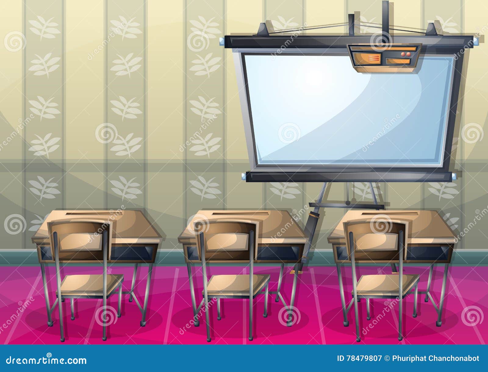 Cartoon Vector Illustration Interior Classroom with Separated Layers ...