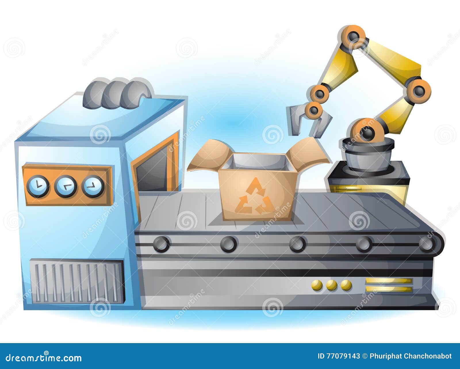 Cartoon Vector Illustration Interior Factory Room with Separated Layers ...