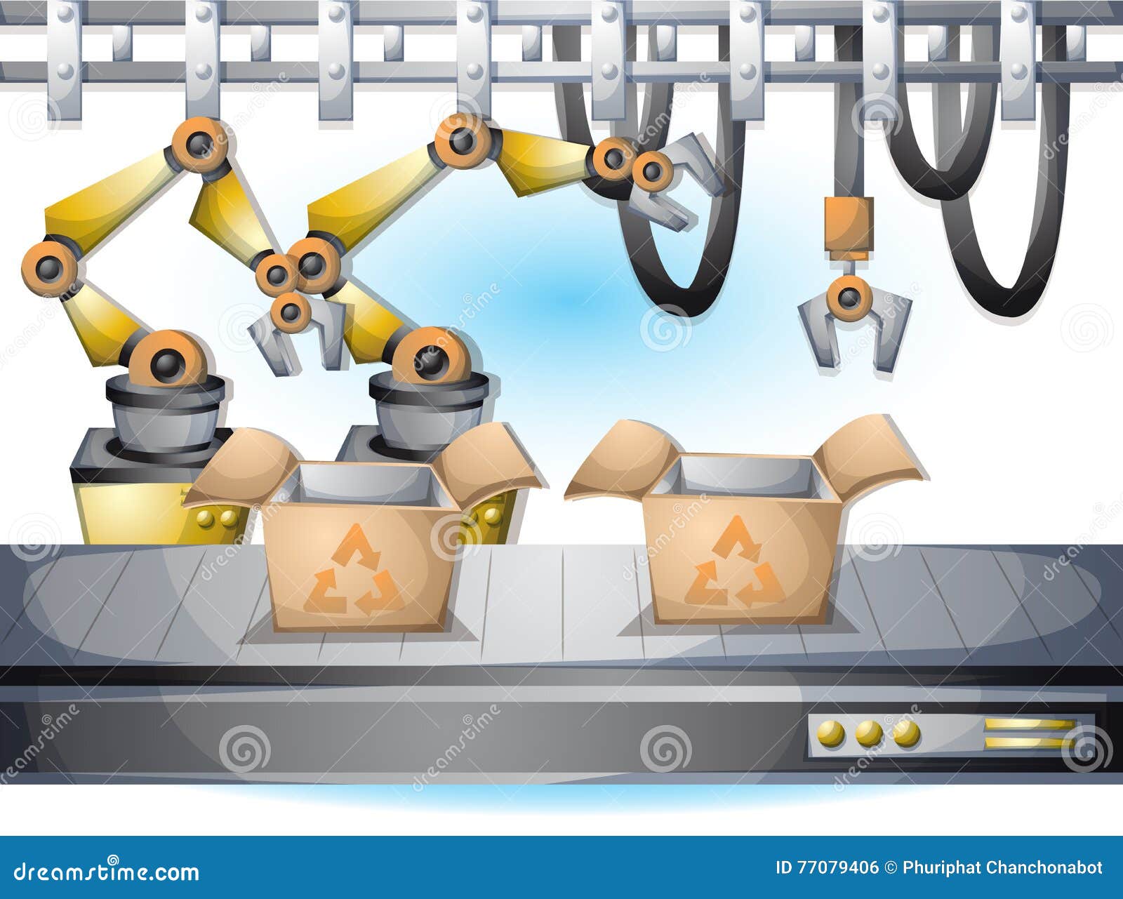 Cartoon Vector Illustration Interior Factory Room with Separated Layers ...