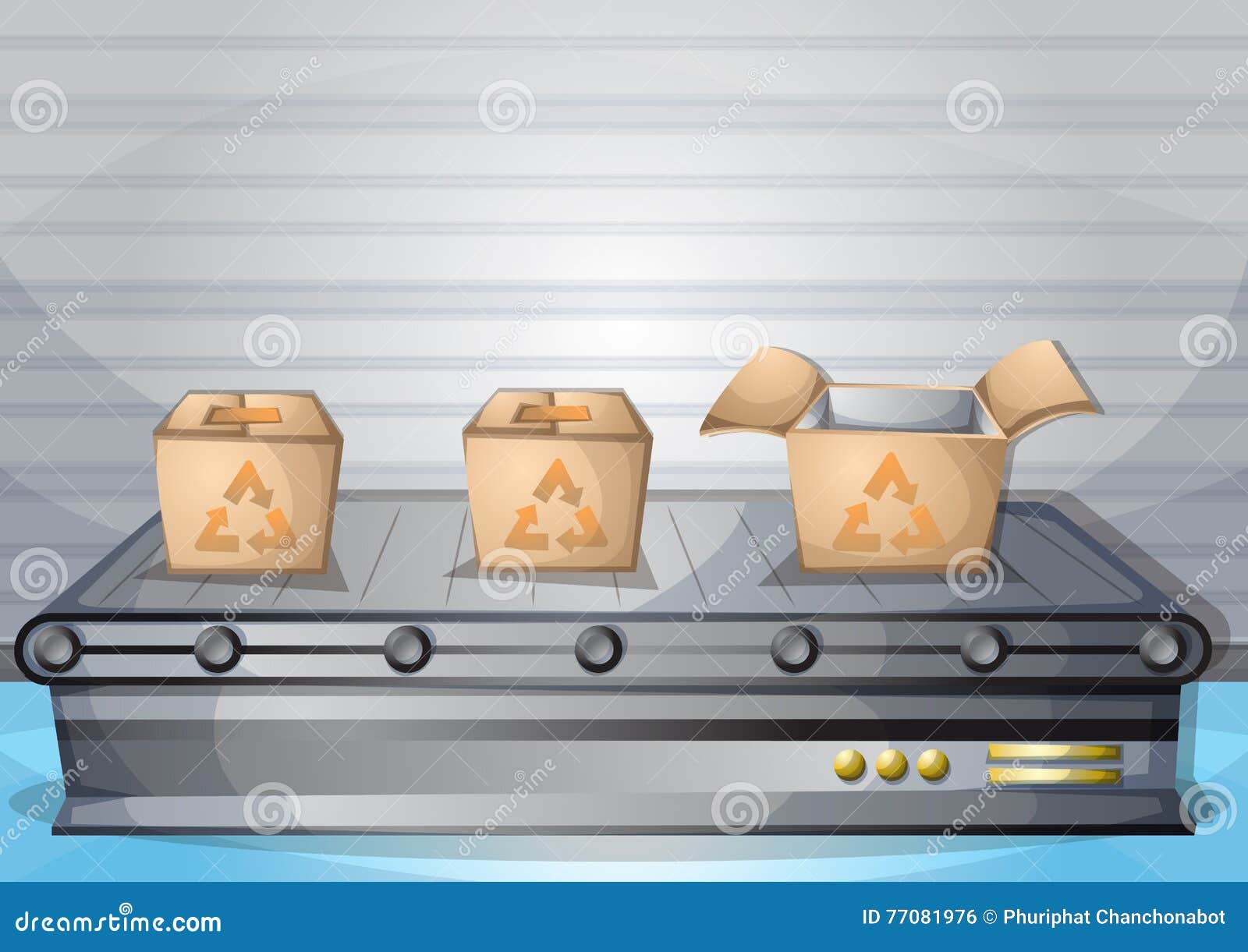 Cartoon Vector Illustration Interior Factory Room with Separated Layers ...