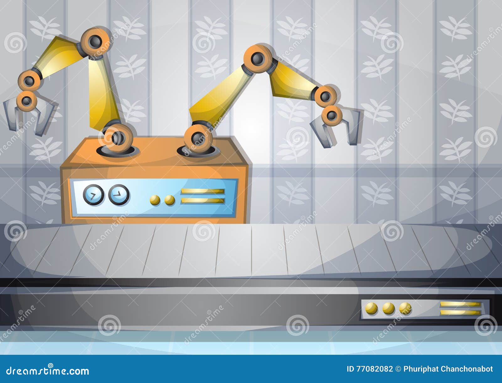 Cartoon Vector Illustration Interior Factory Room with Separated Layers ...