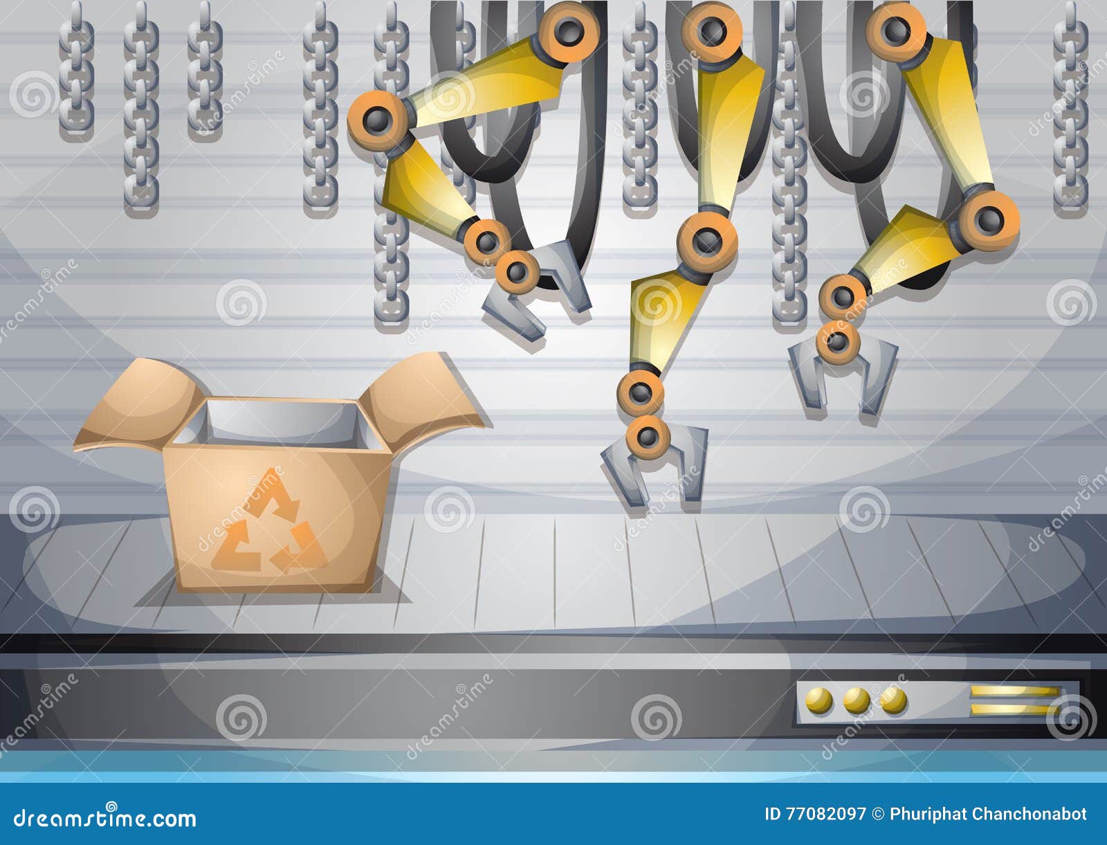 Cartoon Vector Illustration Interior Factory Room with Separated Layers ...