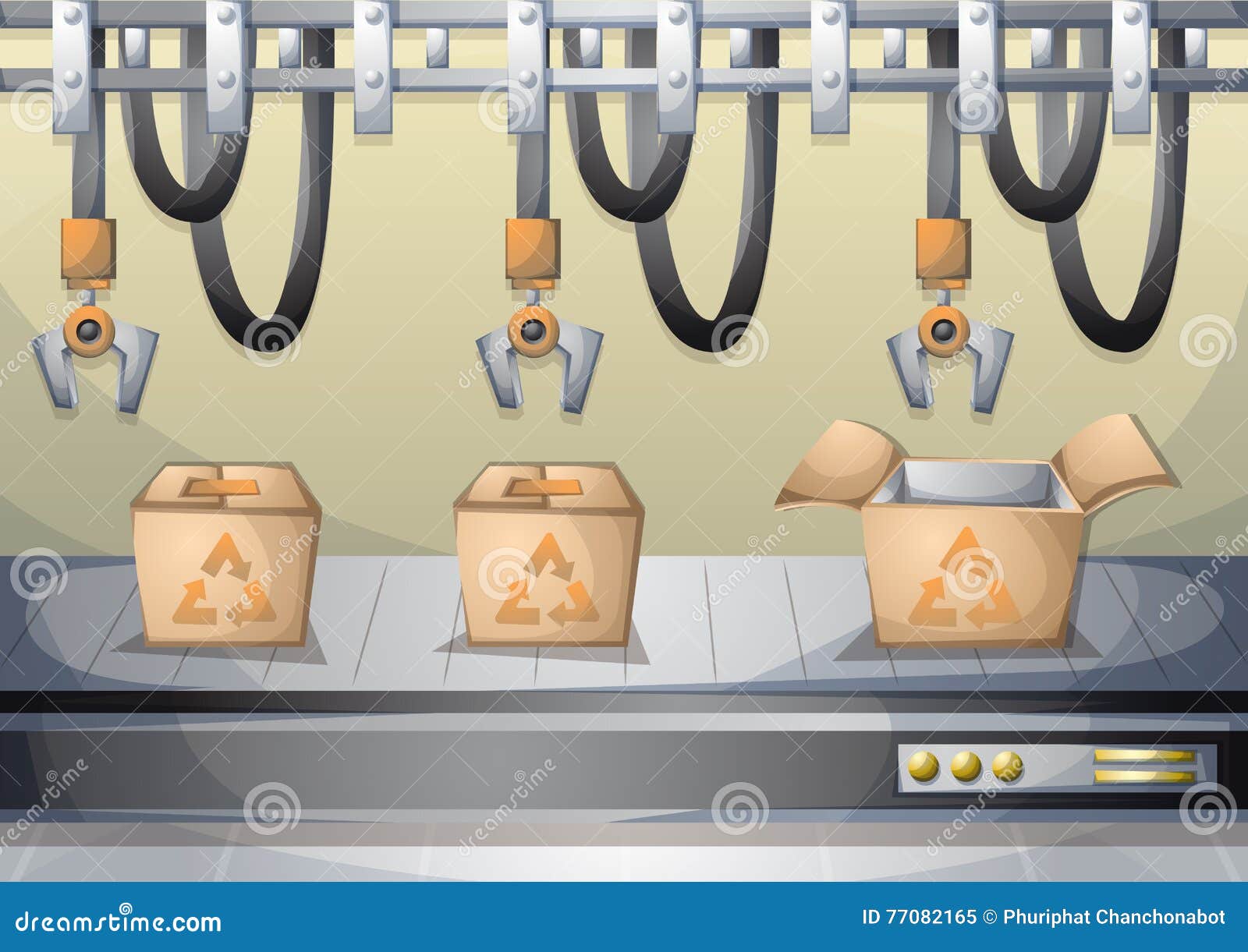 Cartoon Vector Illustration Interior Factory Room with Separated Layers ...