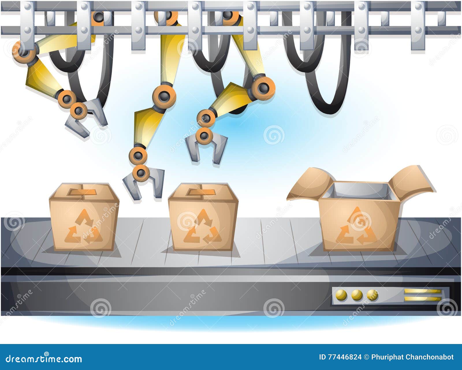 Cartoon Vector Illustration Interior Factory Room with Separated Layers ...