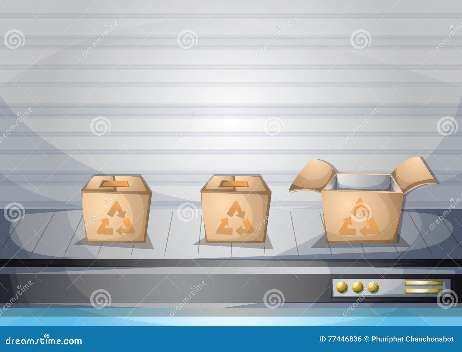 Cartoon Vector Illustration Interior Factory Room with Separated Layers ...