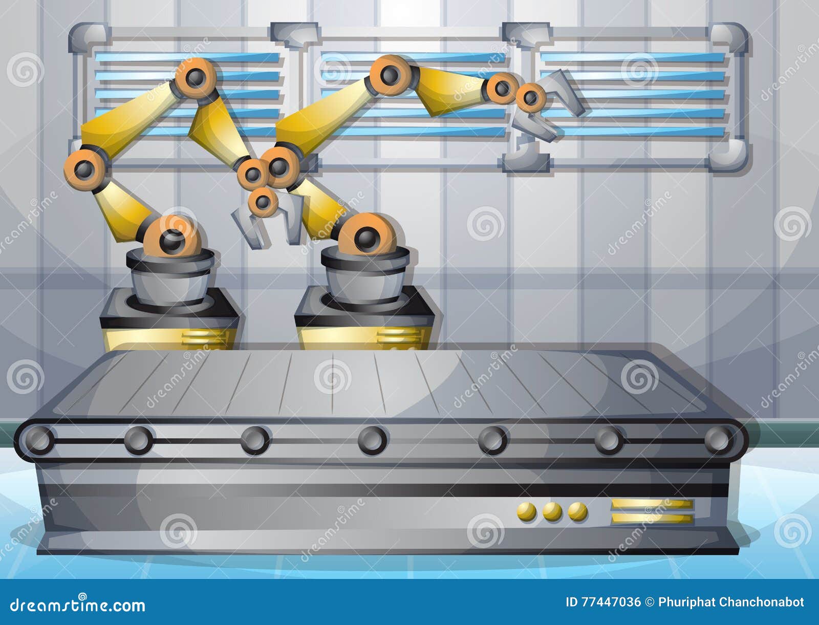 Cartoon Vector Illustration Interior Factory Room with Separated Layers ...