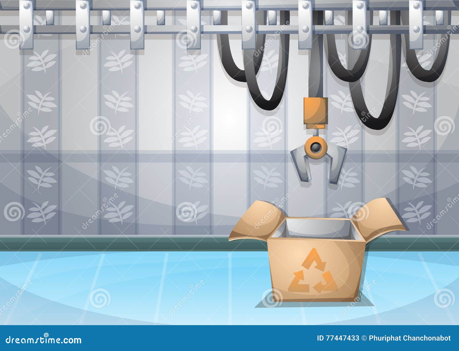 Cartoon Vector Illustration Interior Factory Room with Separated Layers ...