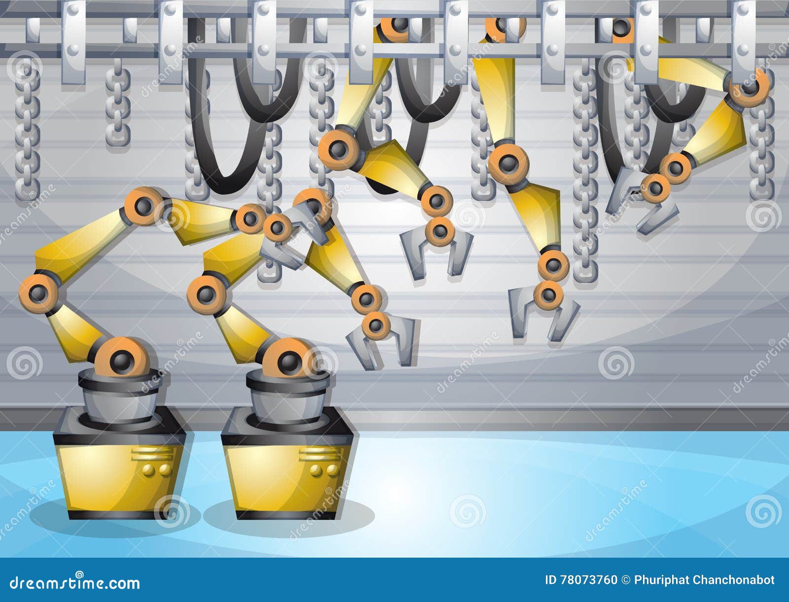 Cartoon Vector Illustration Interior Factory Room with Separated Layers ...
