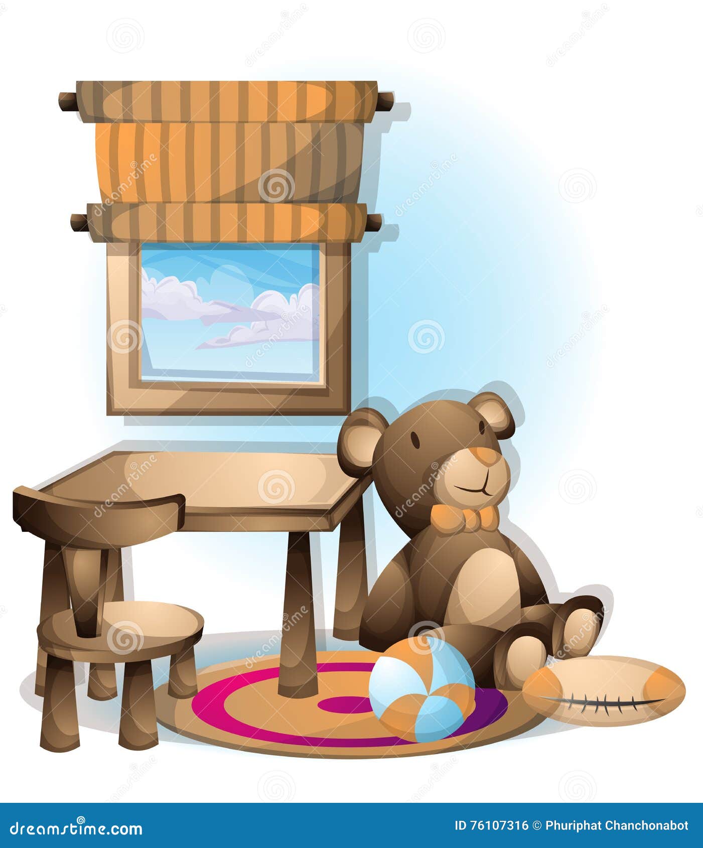 Cartoon Vector Illustration Interior Kid Toys Object Stock Vector ...