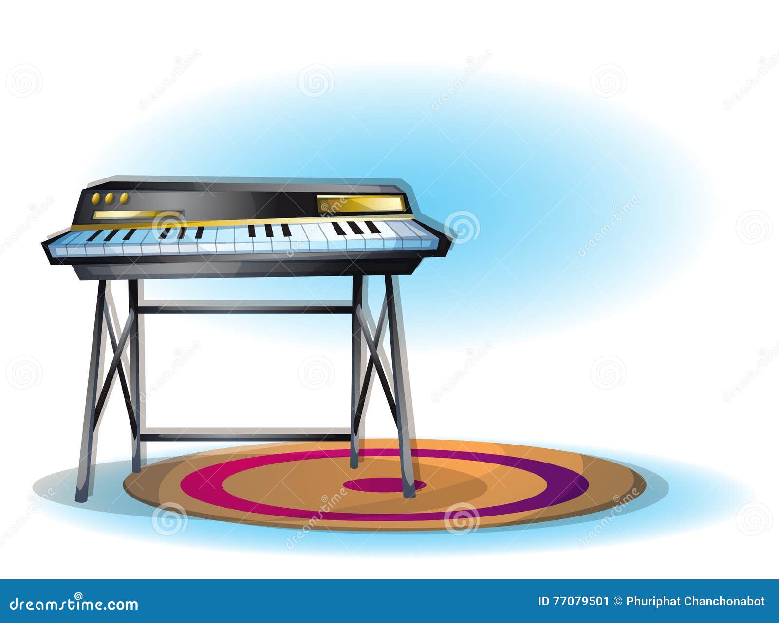 Cartoon Vector Illustration Interior Music Room with Separated Layers ...