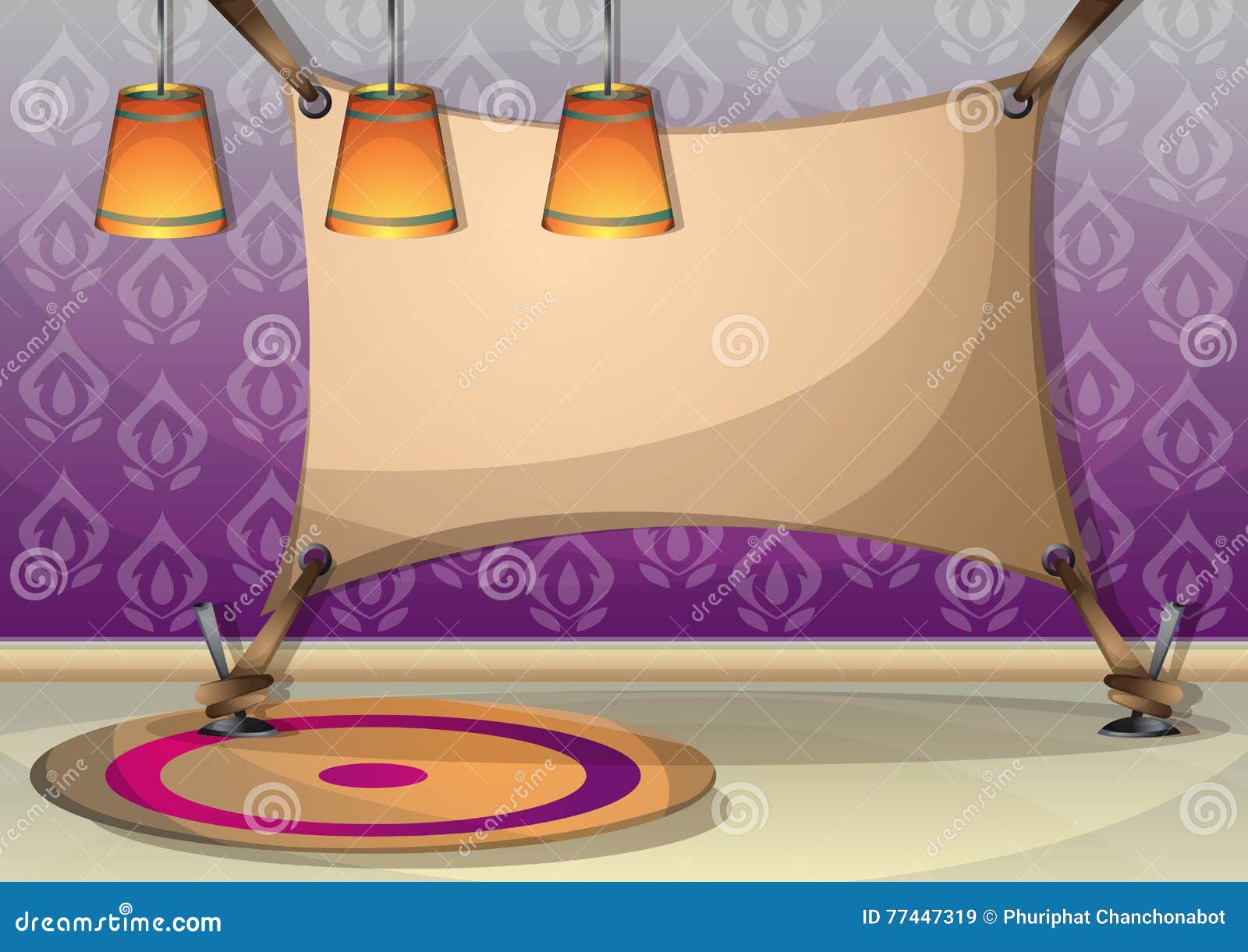 Cartoon Vector Illustration Interior Painting Wall with Separated ...