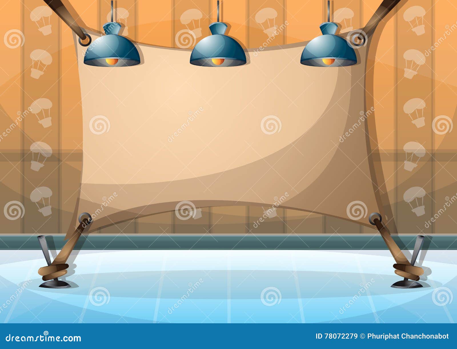 Cartoon Vector Illustration Interior Painting Wall with Separated ...