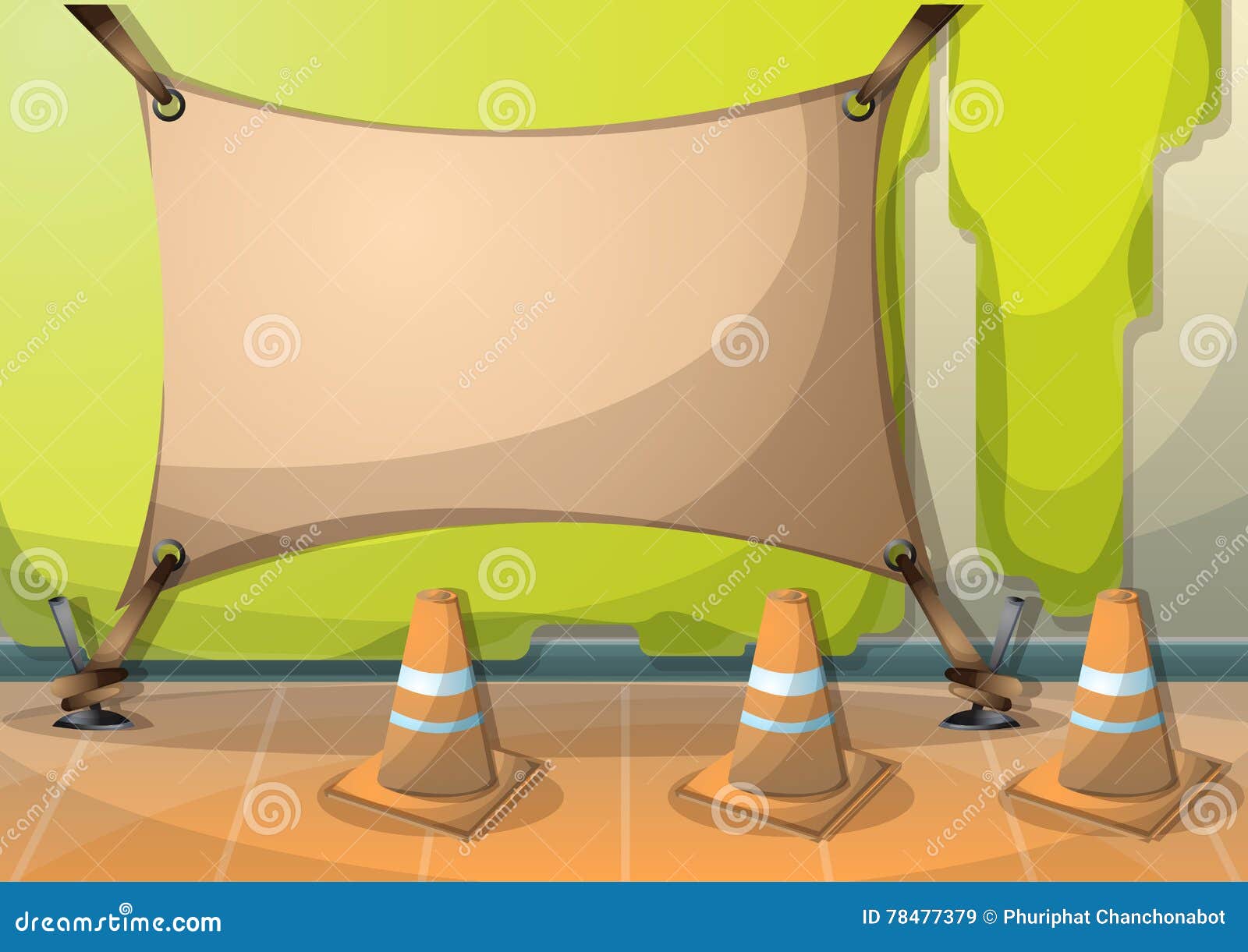 Cartoon Vector Illustration Interior Painting Wall with Separated ...