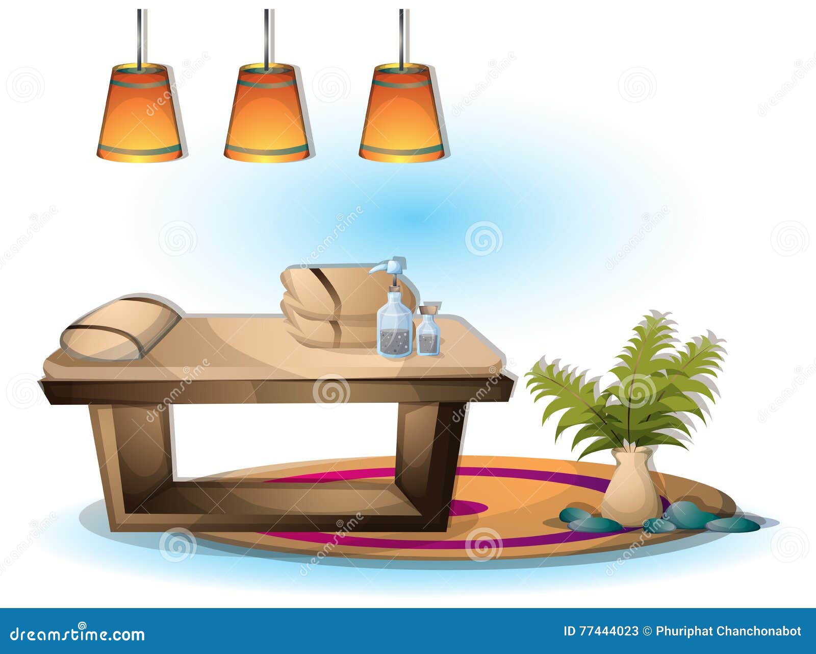 Cartoon Vector Illustration Interior Spa Room with Separated Layers ...