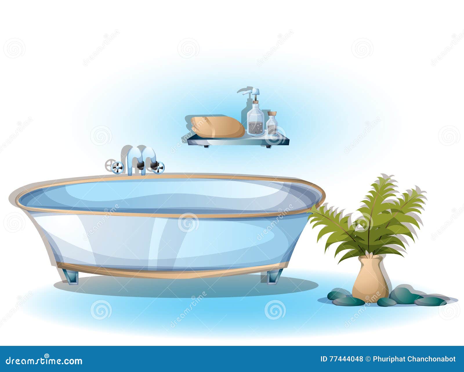 Cartoon Vector Illustration Interior Spa Room with Separated Layers ...
