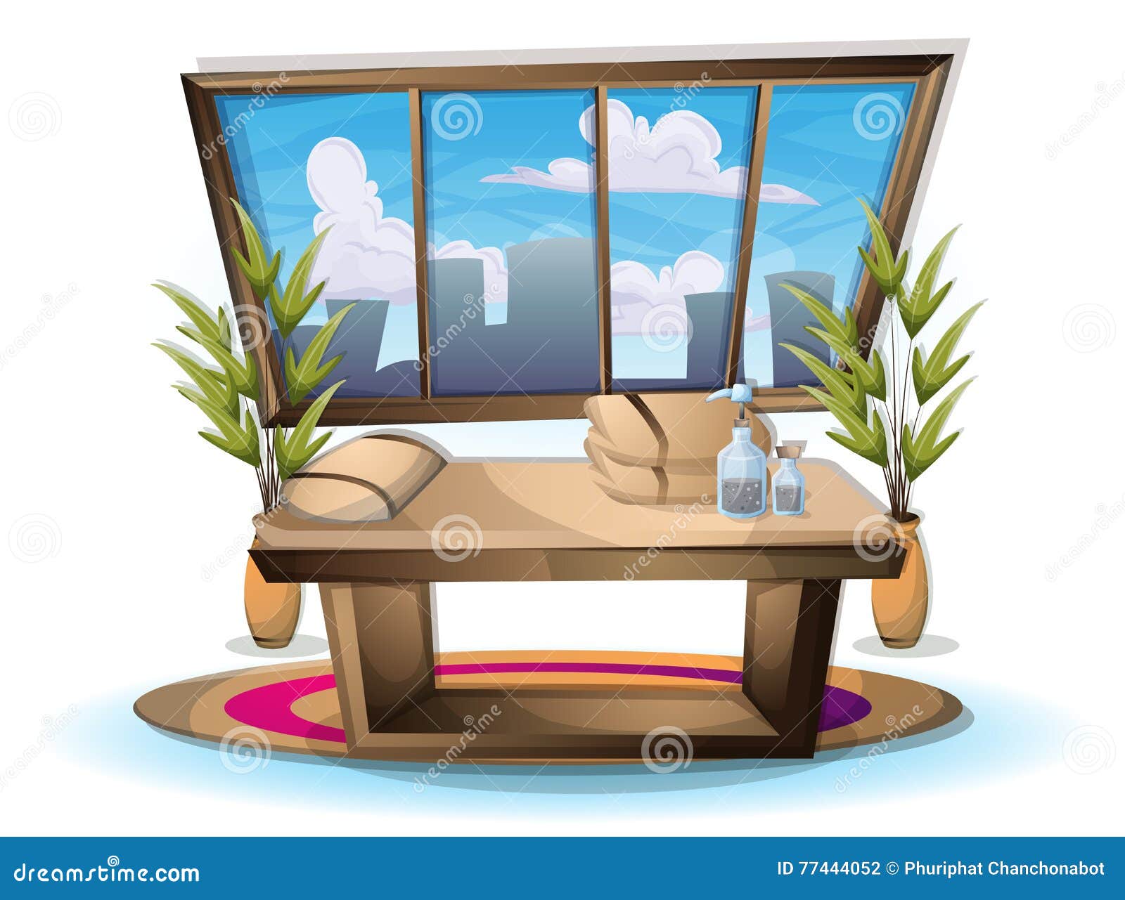 Cartoon Vector Illustration Interior Spa Room with Separated Layers ...