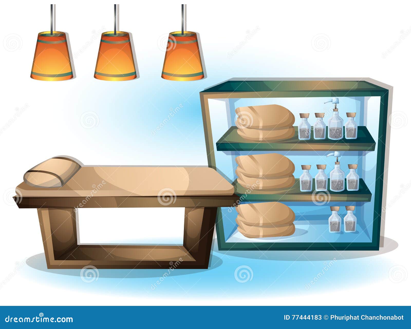 Cartoon Vector Illustration Interior Spa Room with Separated Layers ...