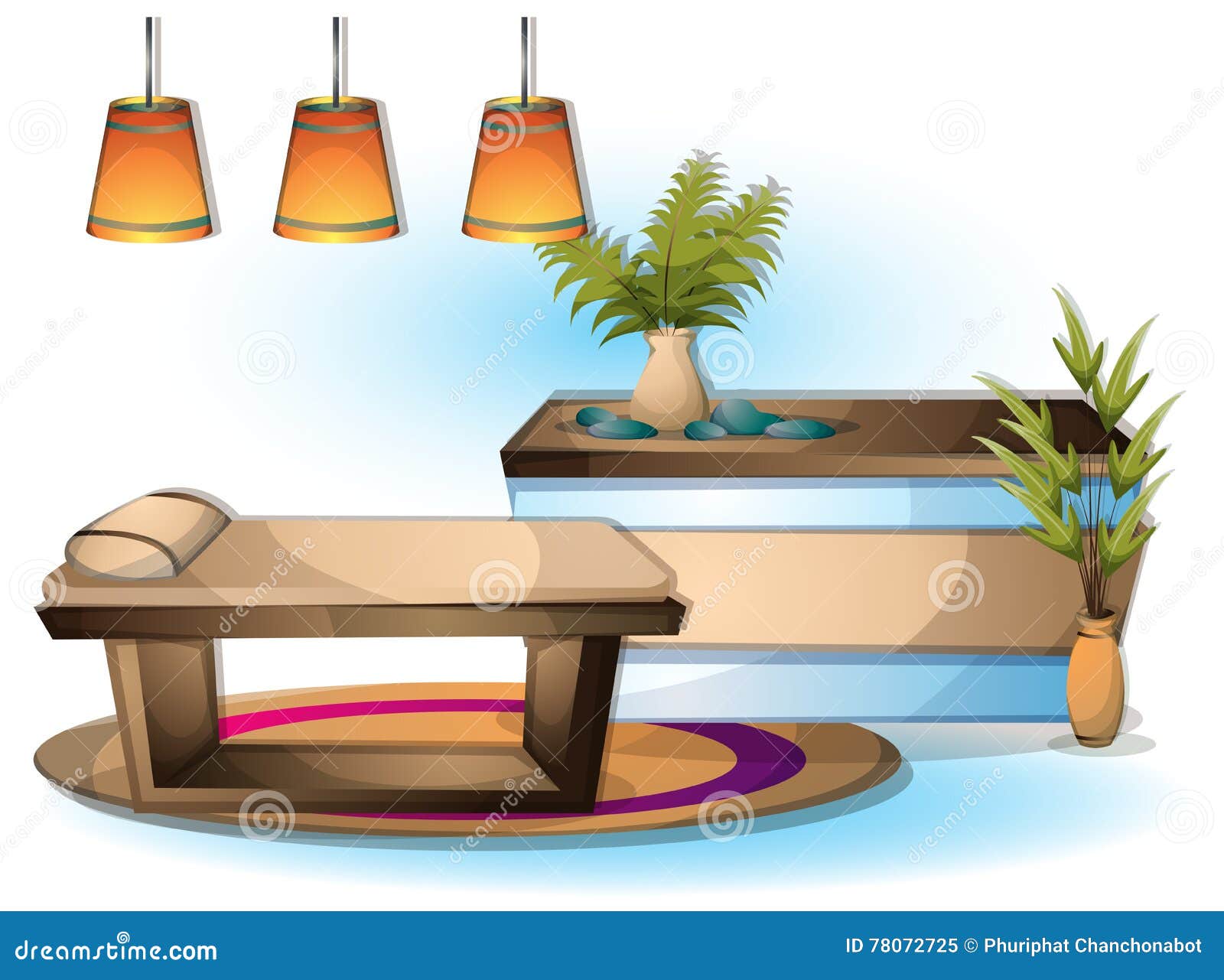 Cartoon Vector Illustration Interior Spa Room with Separated Layers ...
