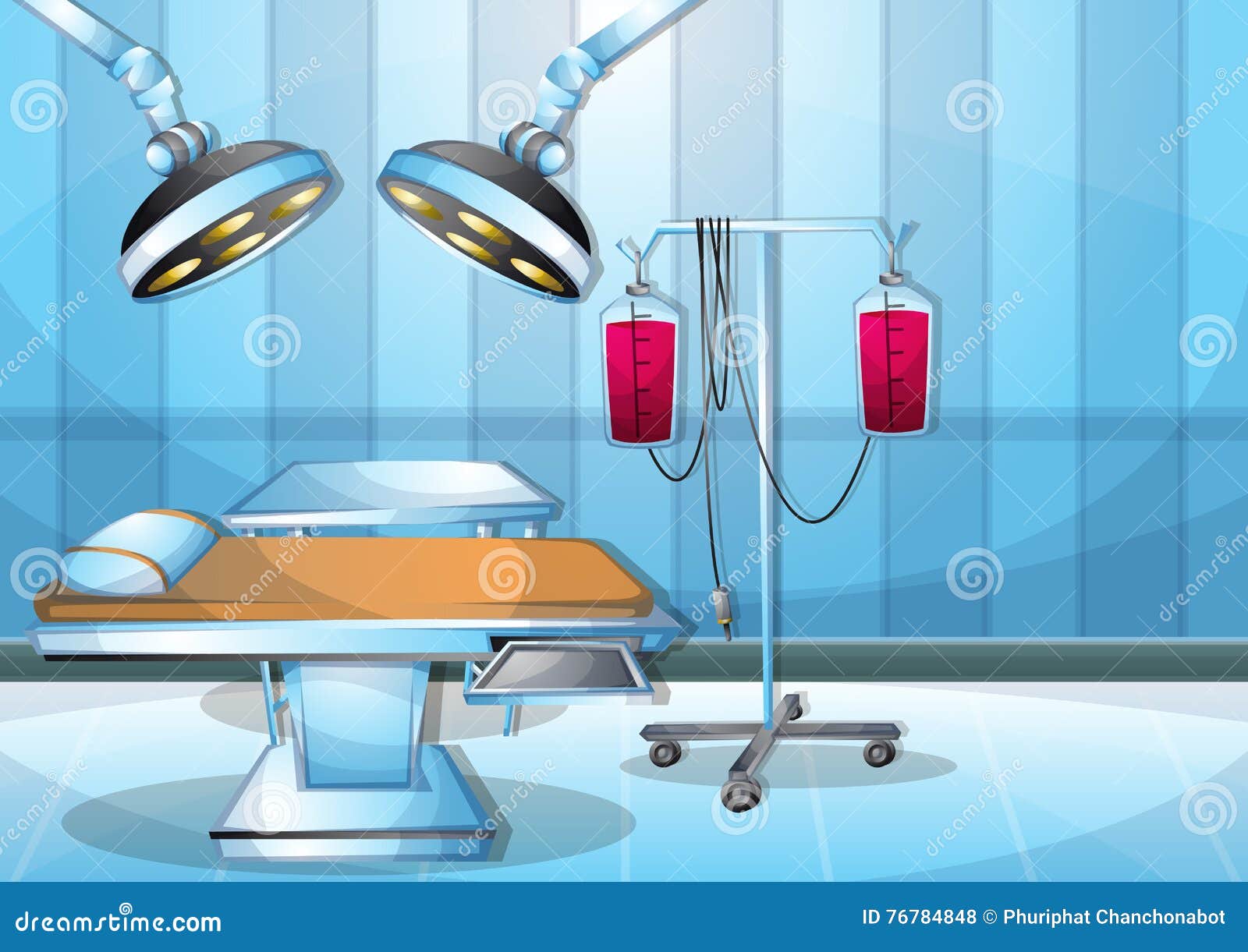 Cartoon Vector Illustration Interior Surgery Operation Room with ...