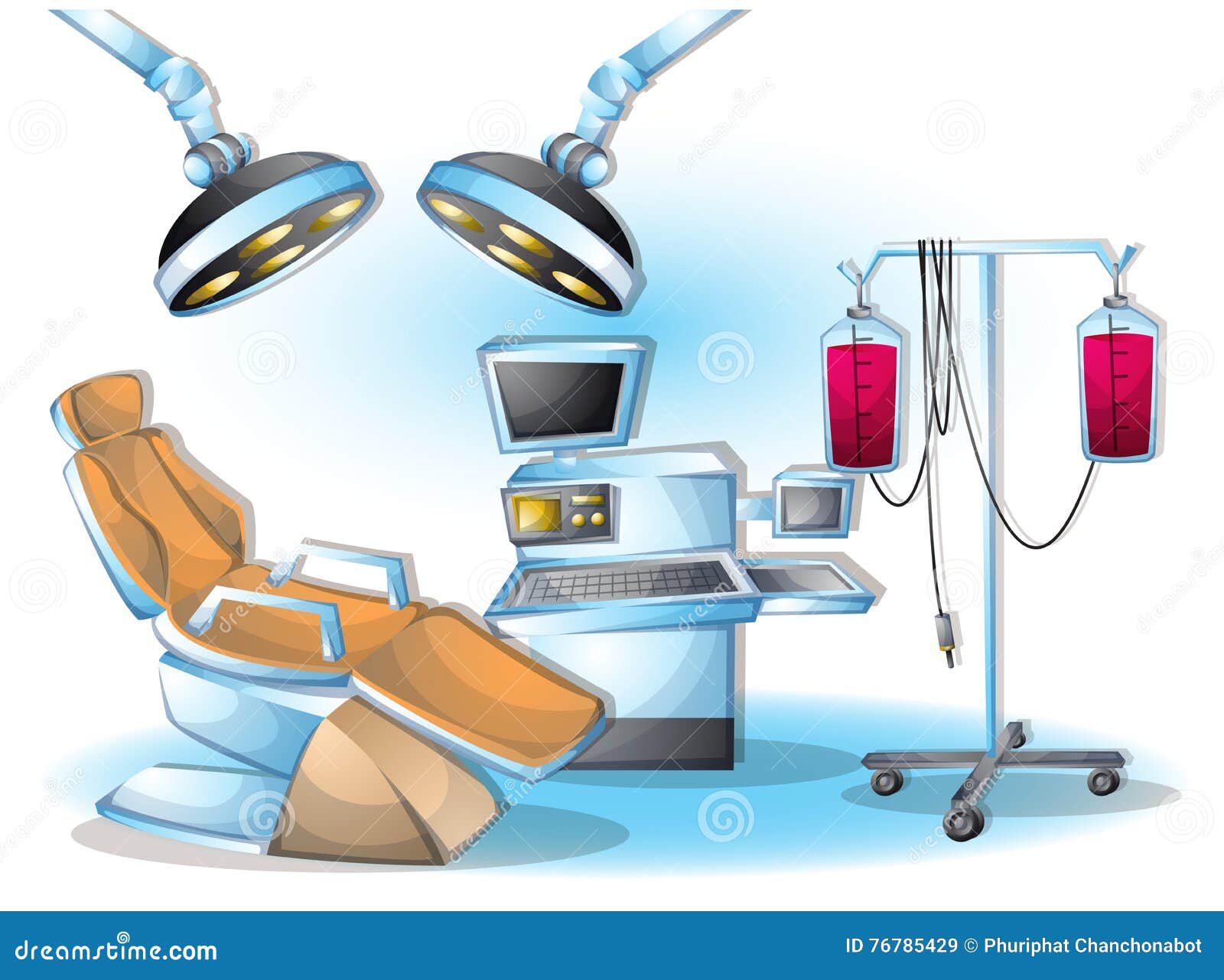 Cartoon Vector Illustration Interior Surgery Operation Room with ...