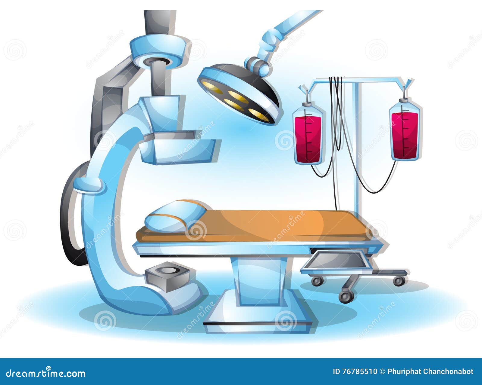 Cartoon Vector Illustration Interior Surgery Operation Room with ...