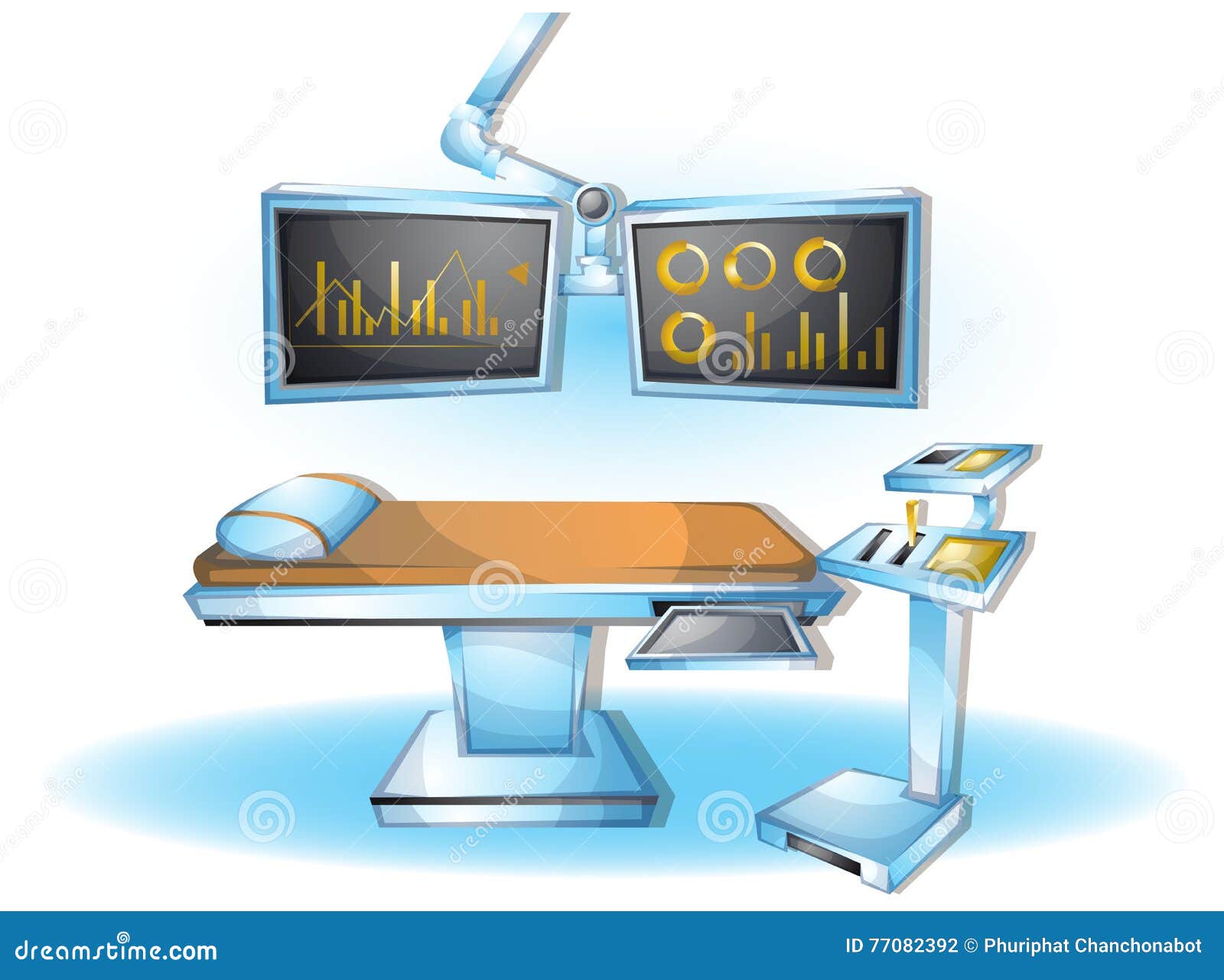 Cartoon Vector Illustration Interior Surgery Operation Room with ...