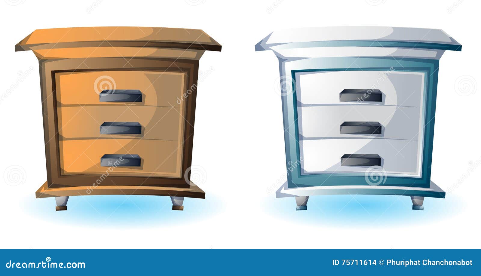 Interior With Wood Dresser, Plants And Carpet. Royalty-Free ...