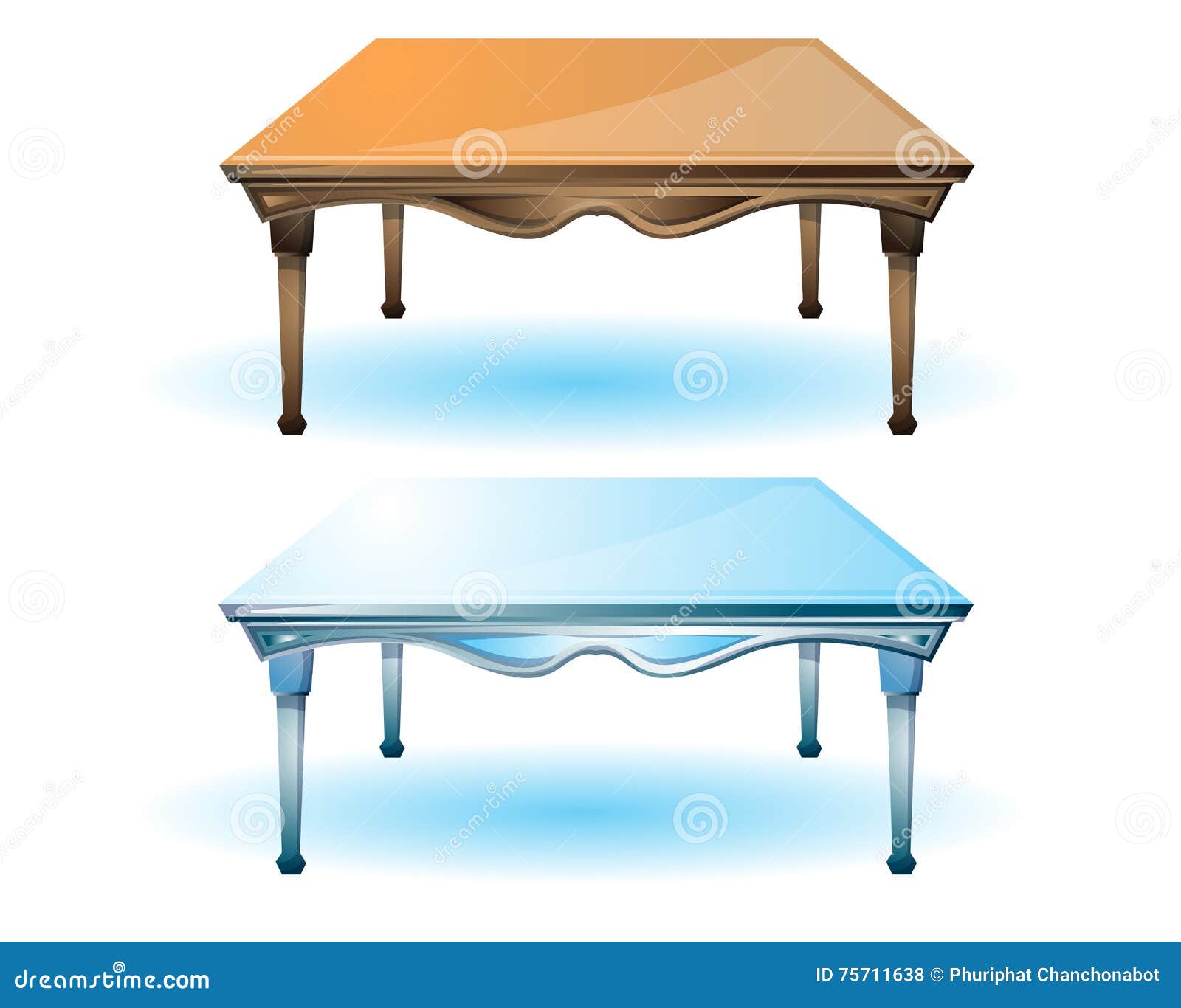 Cartoon Vector Illustration Interior Wood Table Stock Vector ...