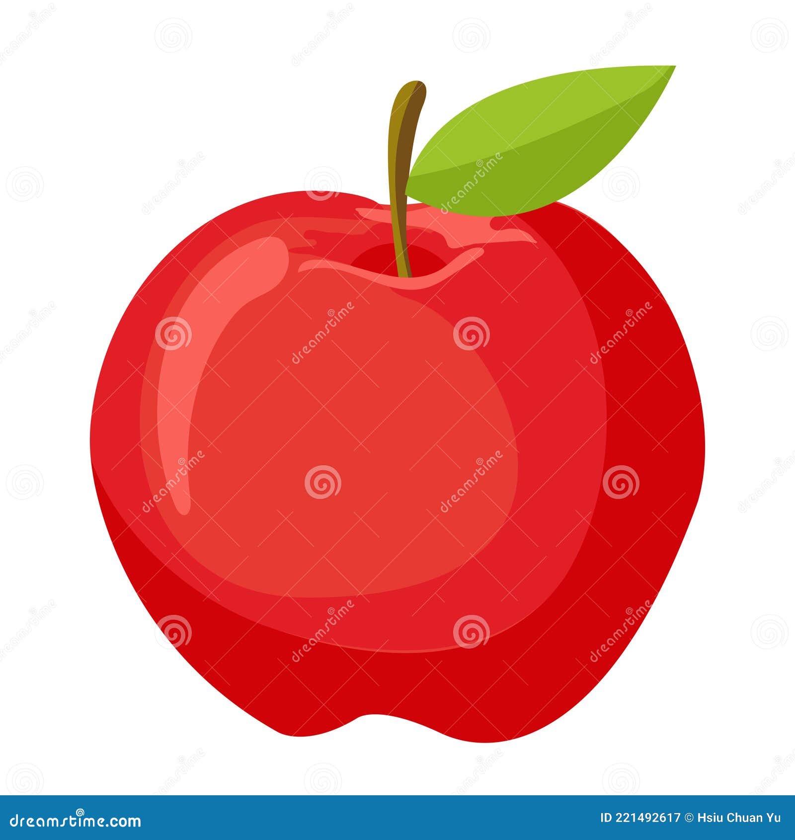 Cartoon Vector Illustration Isolated Object Fresh Food Fruit Red Apple ...