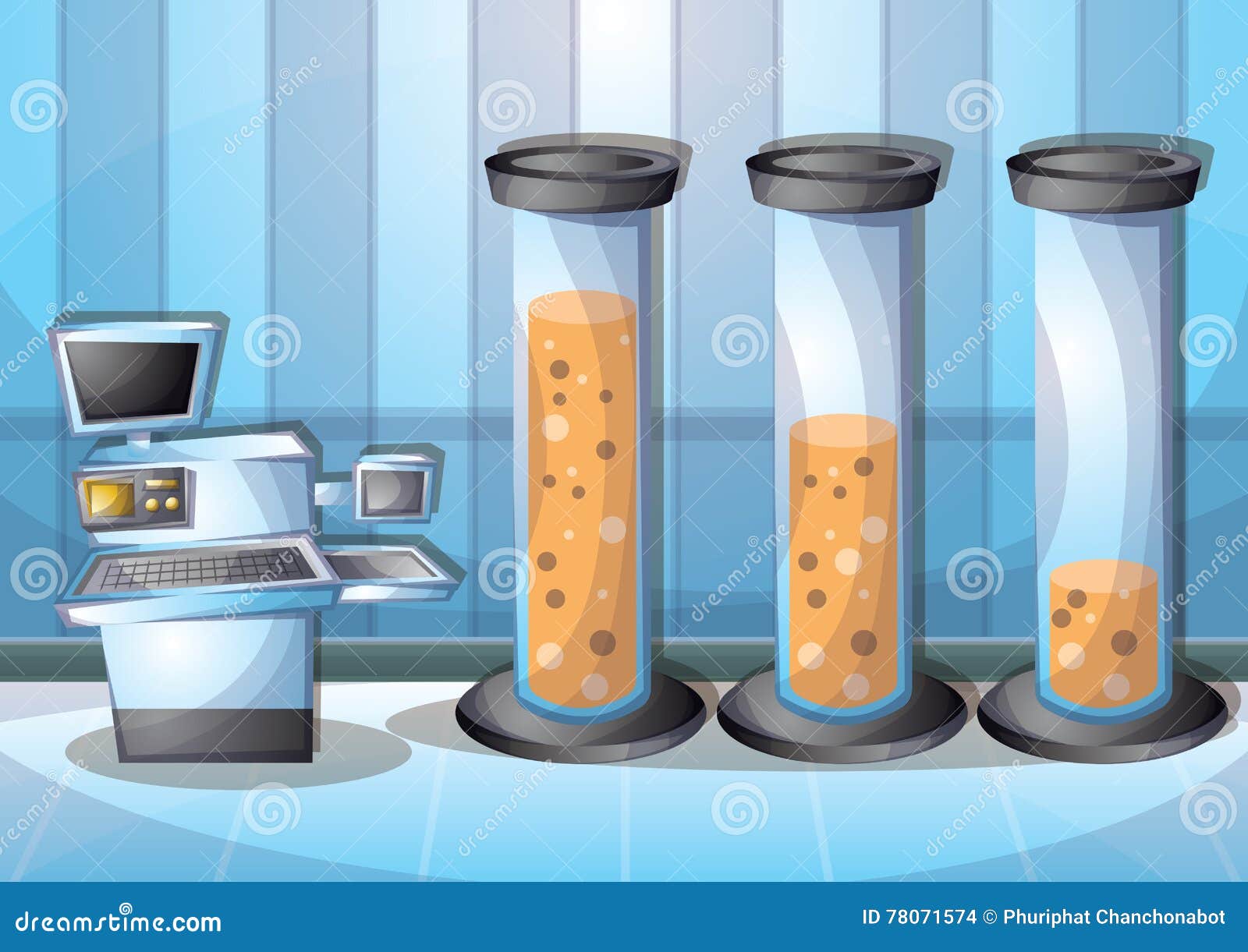 Cartoon Vector Illustration Laboratory Interior Room with Separated ...