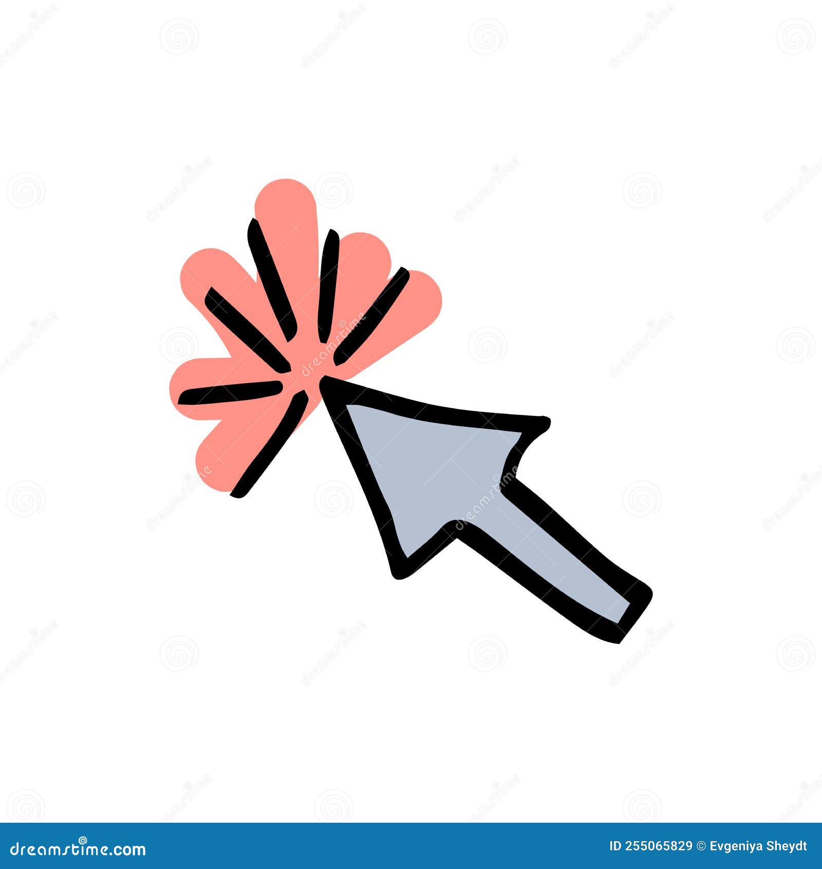 Cartoon Vector Illustration of Mouse Cursor Icon, Click Arrow on White ...