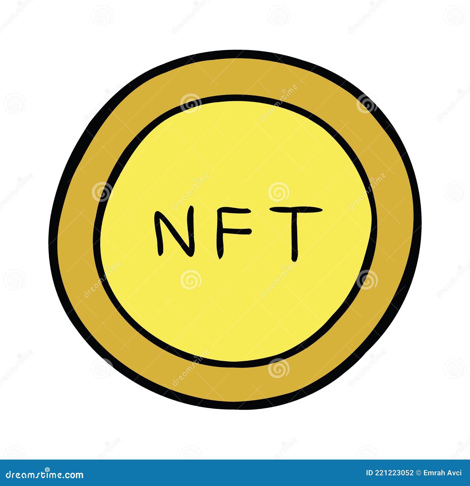Cartoon Vector Illustration of NFT Coin Stock Vector - Illustration of ...